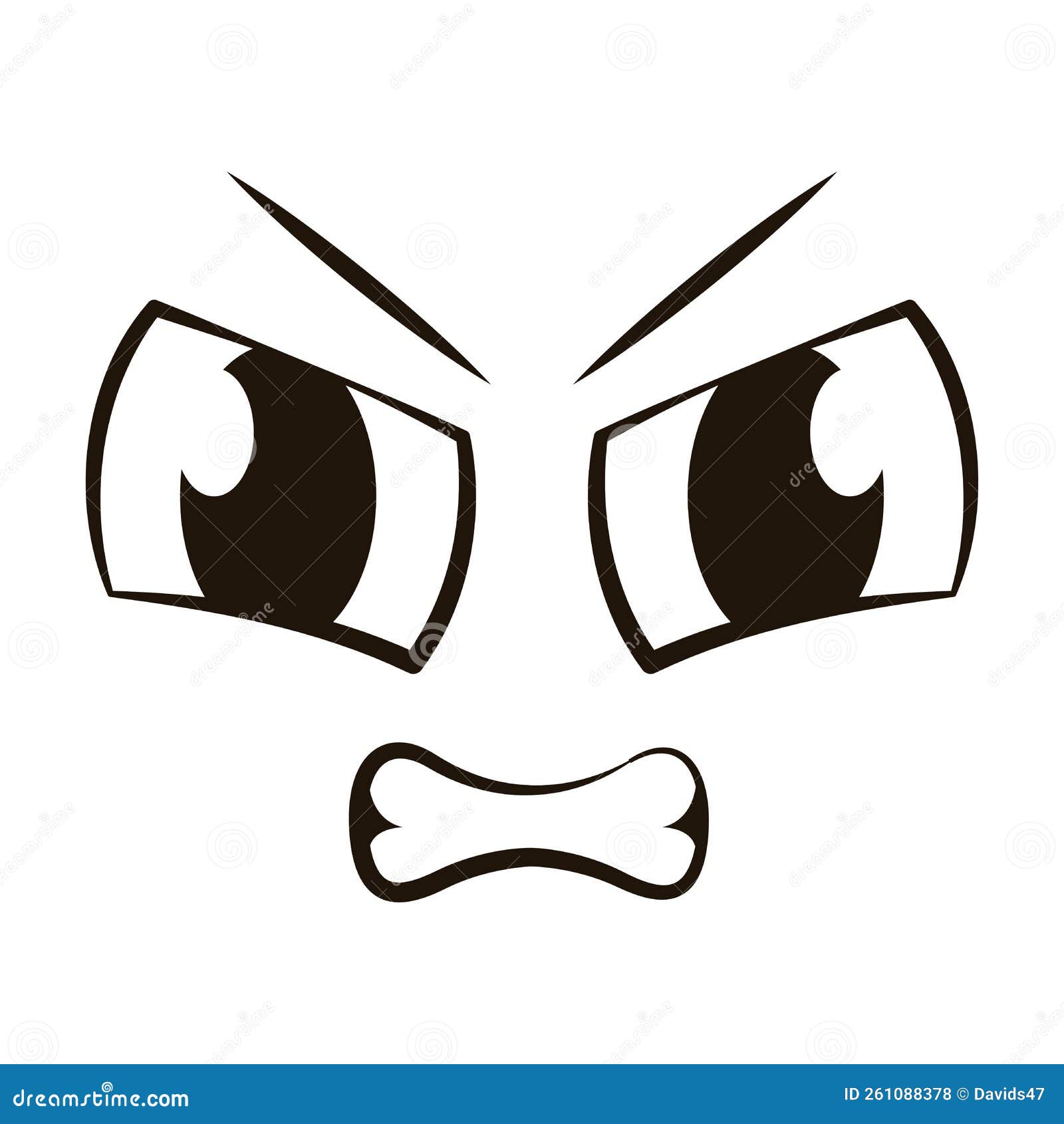 Flat Angry Expression Emote Avatar Vector Stock Vector - Illustration ...