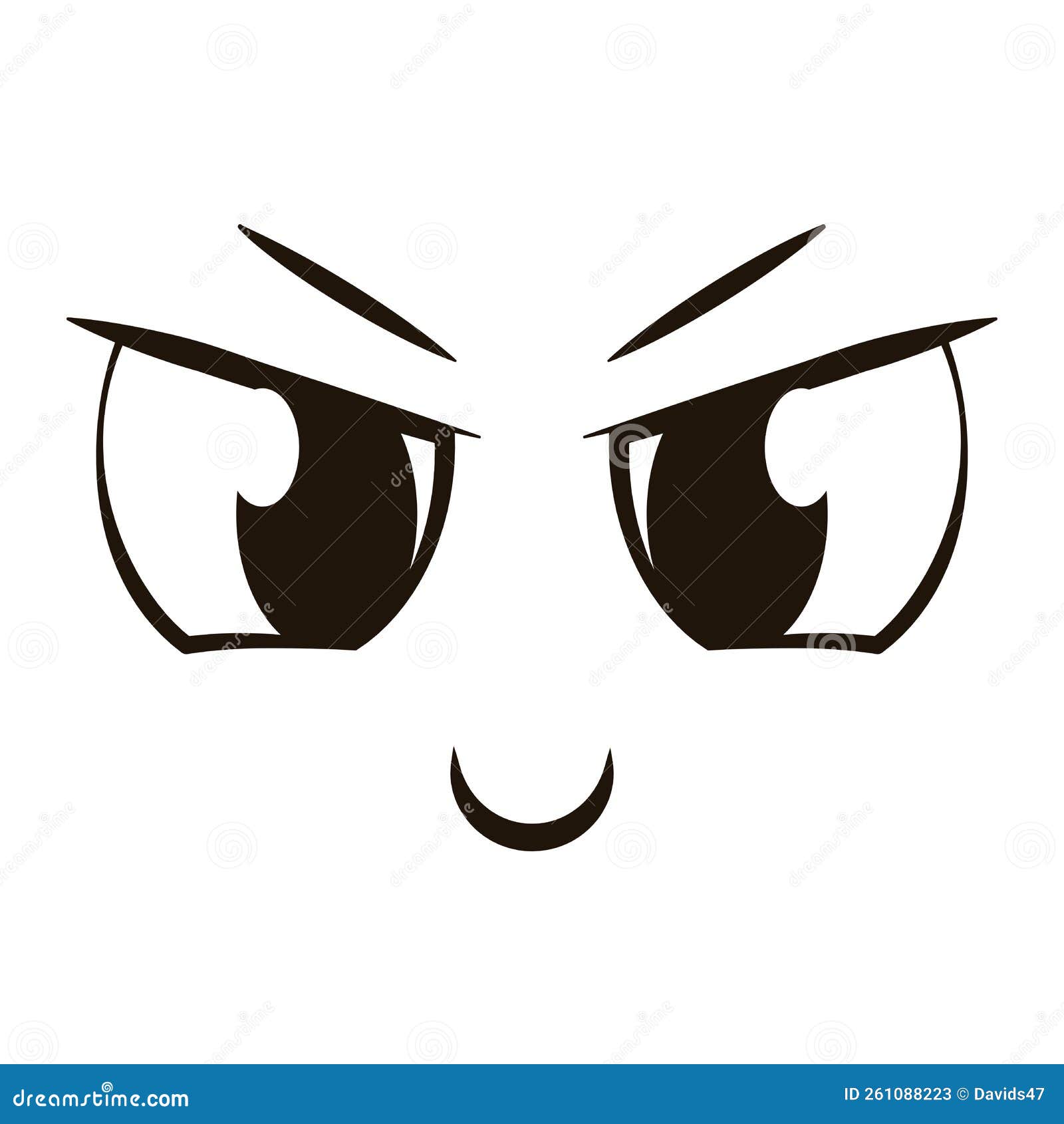 Flat Angry Expression Emote Avatar Vector Stock Vector - Illustration ...