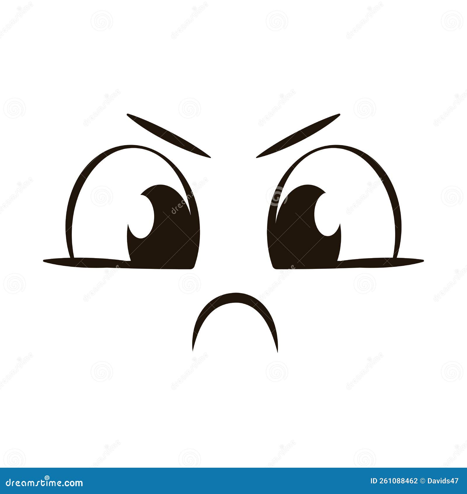 Flat Angry Expression Emote Avatar Vector Stock Vector - Illustration ...