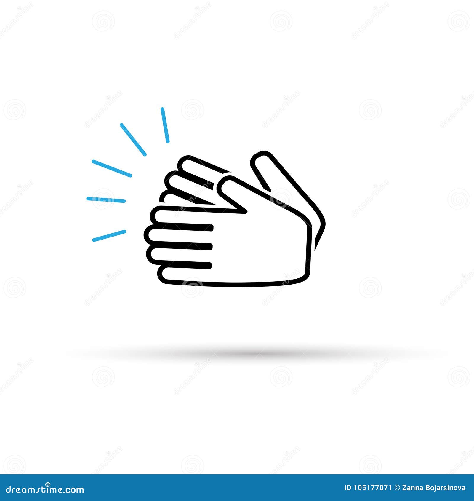 No Applause Vector Icon. Flat No Applause Symbol Is Isolated On A White ...