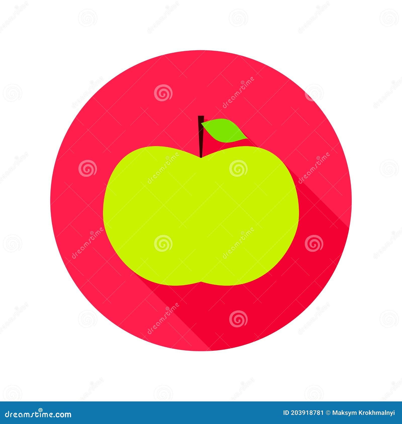Flat Apple Circle Icon stock vector. Illustration of circle - 203918781