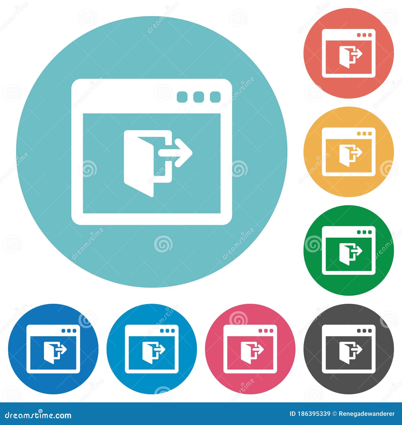Flat Application Exit Icons Stock Vector - Illustration of logout ...