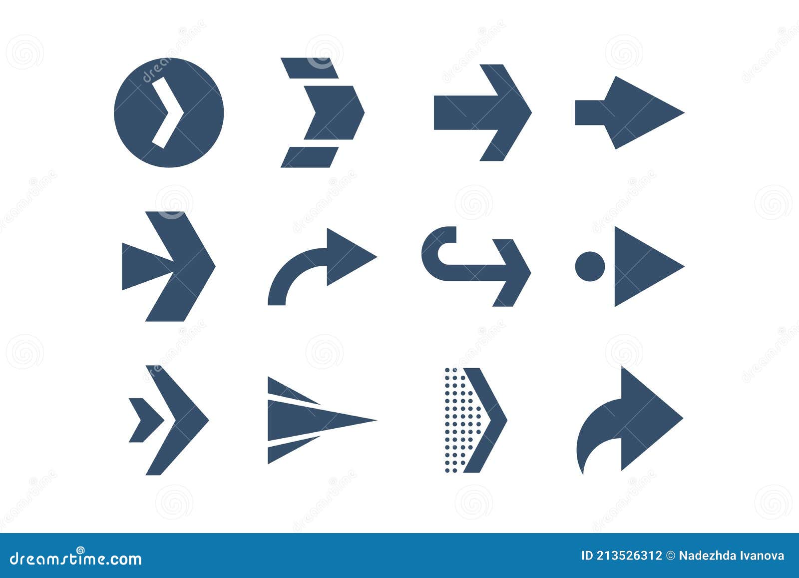 Flat Arrow Collection Vector Illustration. Stock Vector - Illustration ...