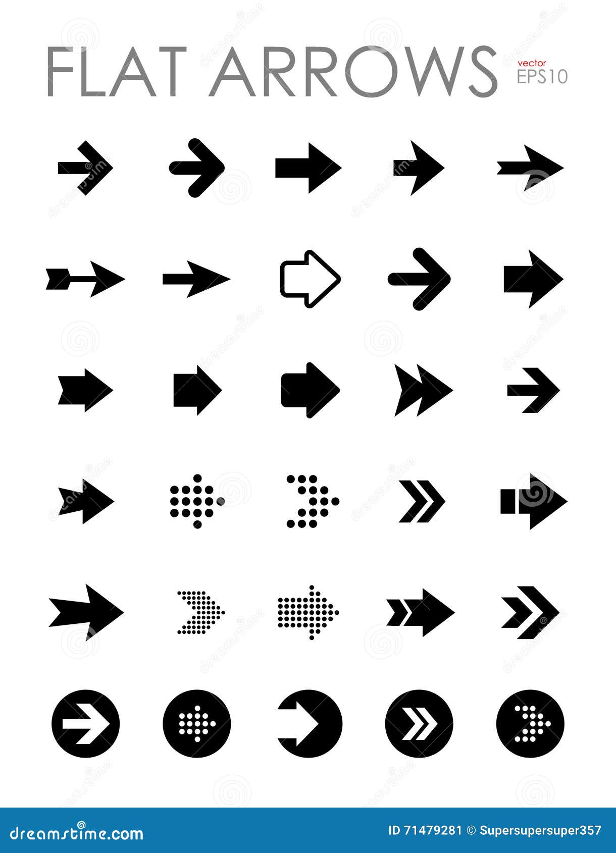 Flat Arrow Icons Set, Modern Design Stock Vector - Illustration of ...