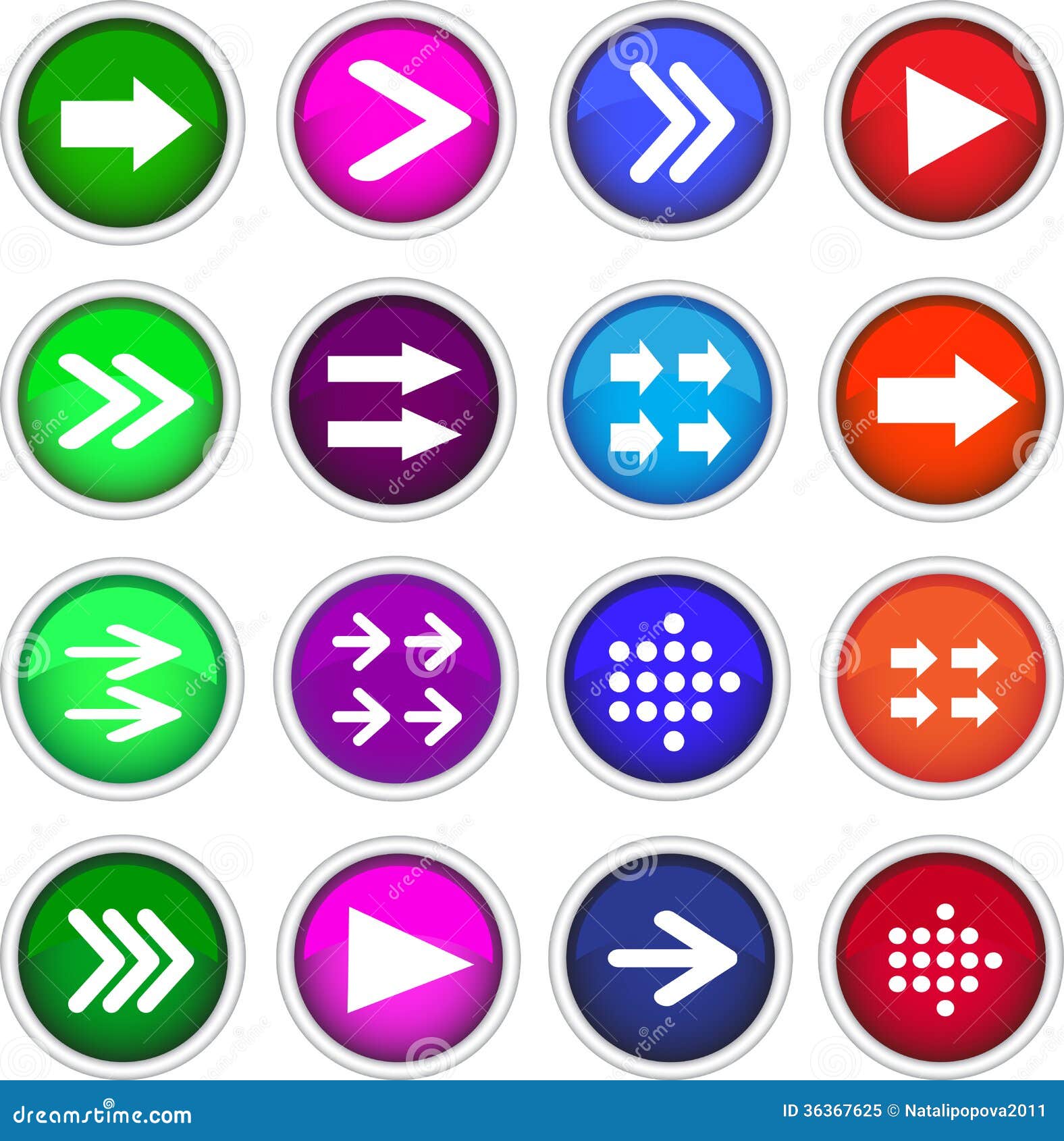 Flat arrow icons stock vector. Illustration of round - 36367625