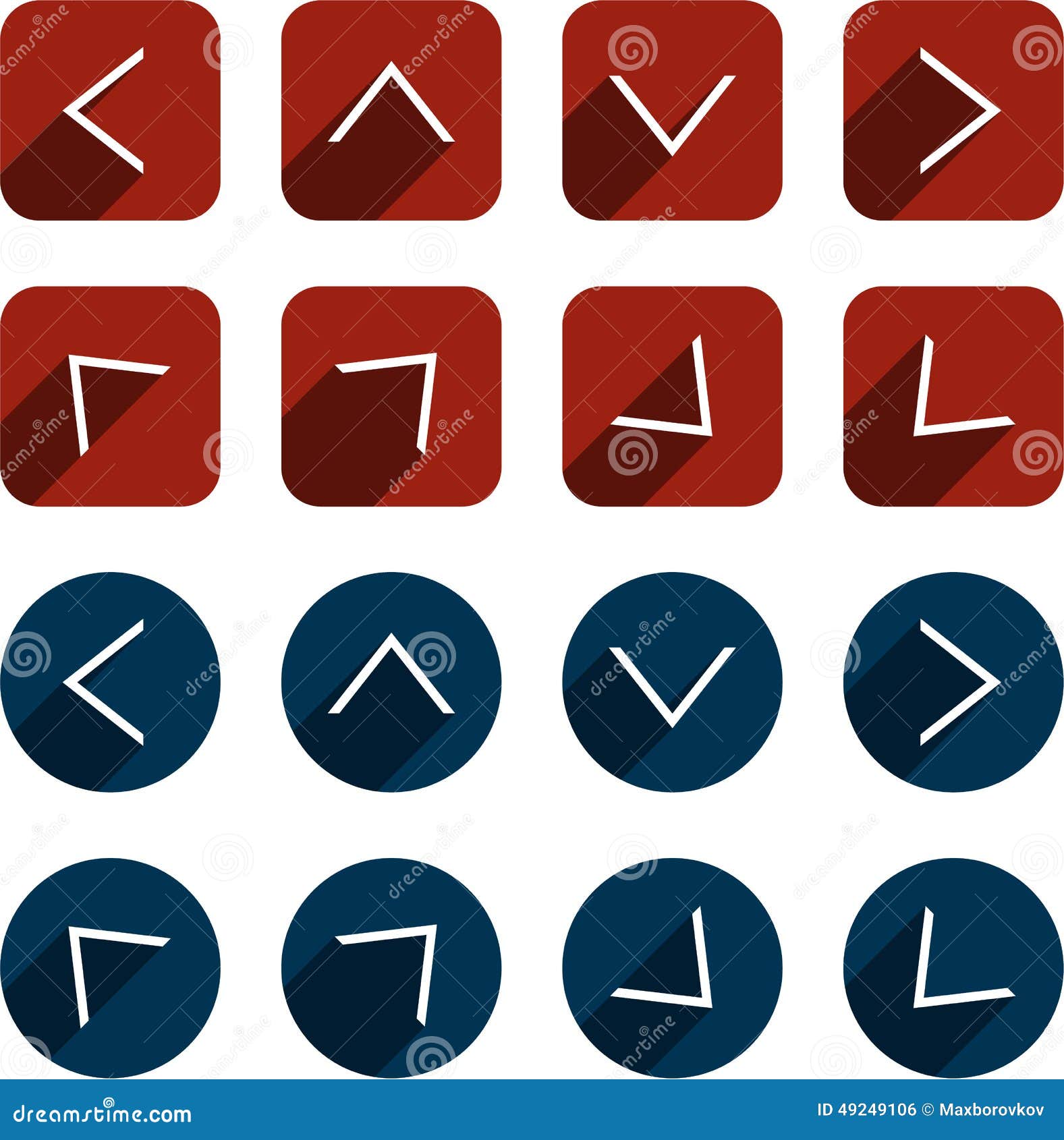 Flat arrow icons. stock vector. Illustration of arrows - 49249106