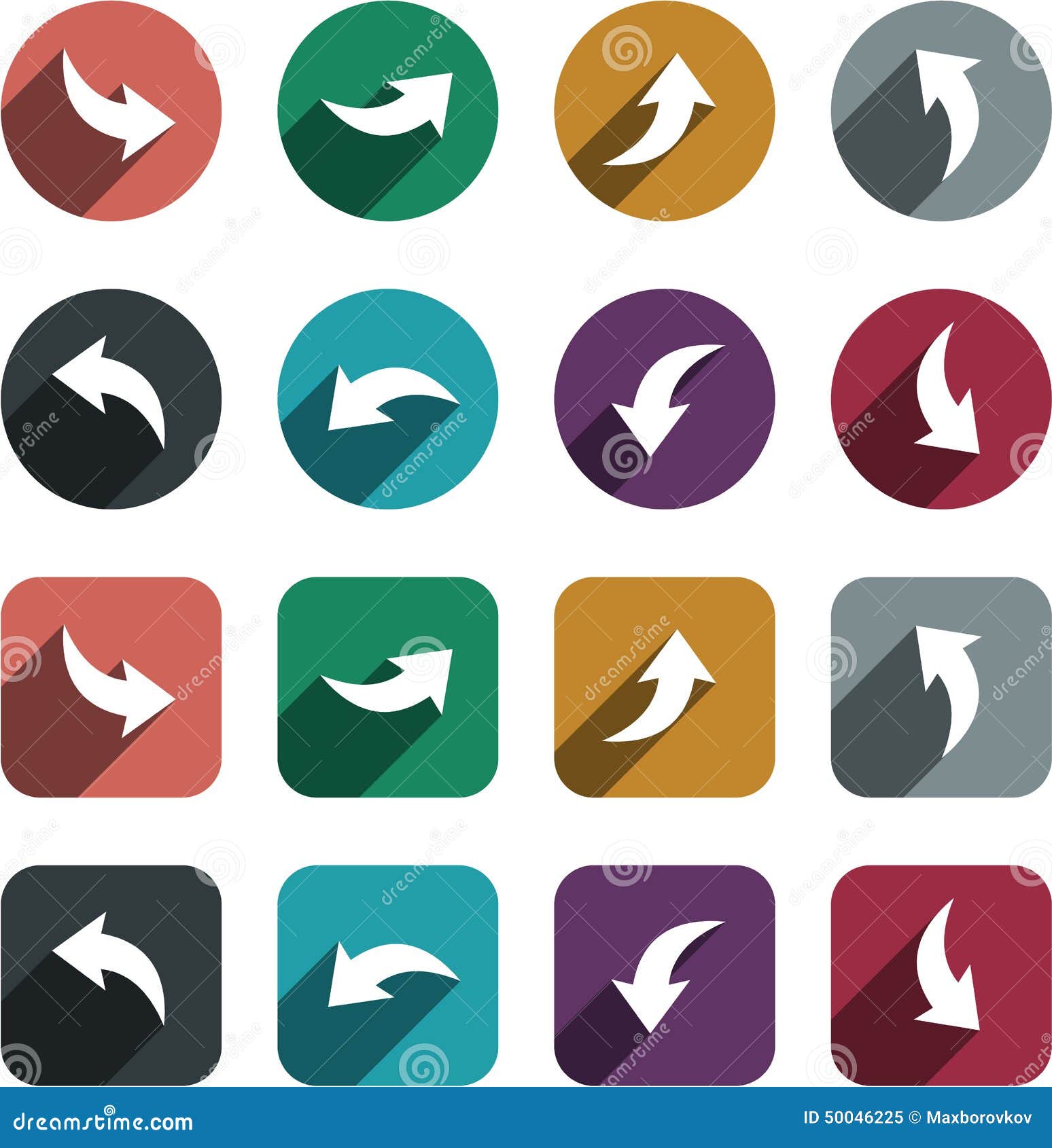 Flat arrow icons. stock vector. Illustration of icons - 50046225