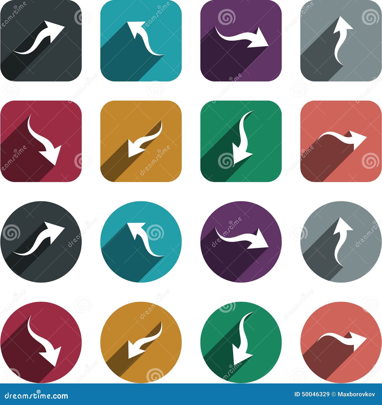 Flat arrow icons. stock vector. Illustration of black - 50046329