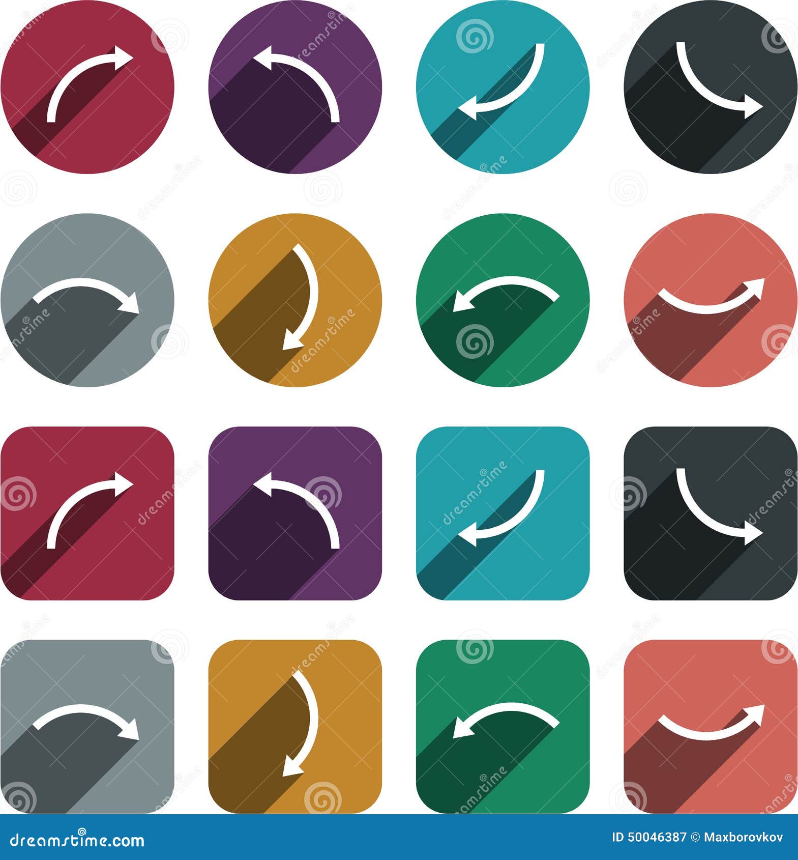 Flat arrow icons. stock vector. Illustration of circle - 50046387