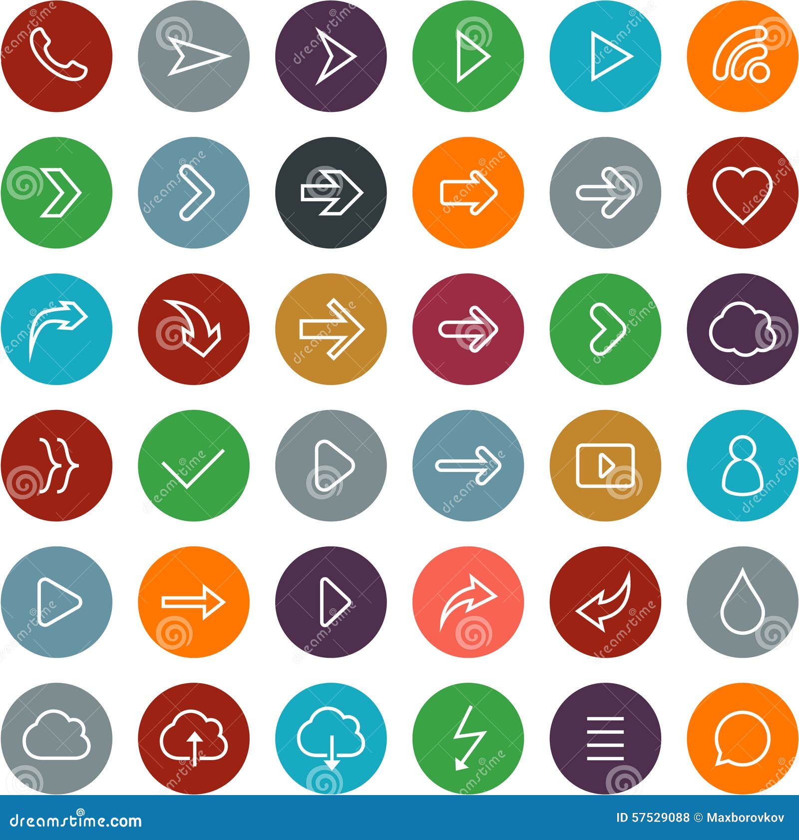 Flat arrow icons stock vector. Illustration of plain - 57529088