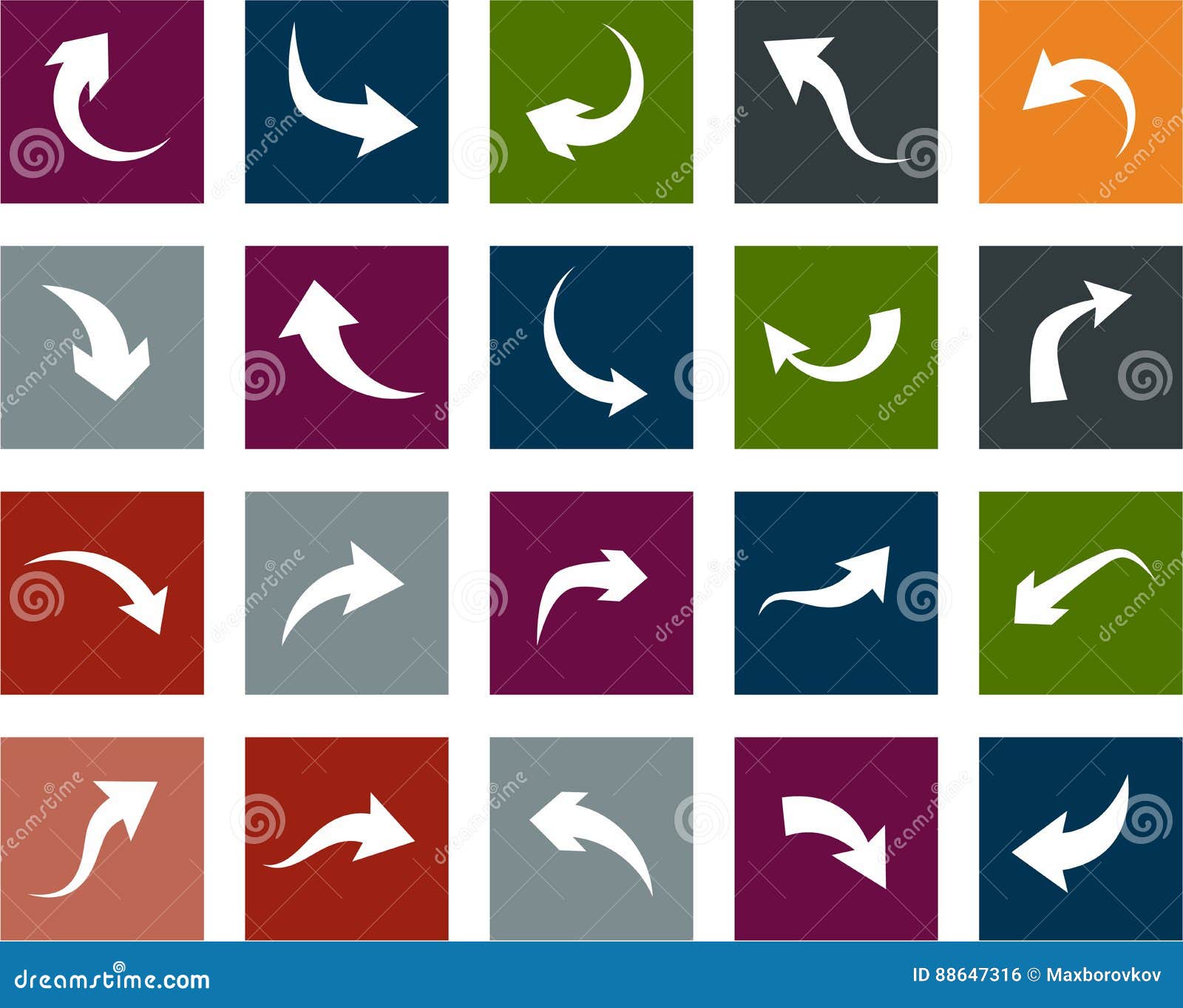 Flat arrow icons. stock vector. Illustration of black - 88647316