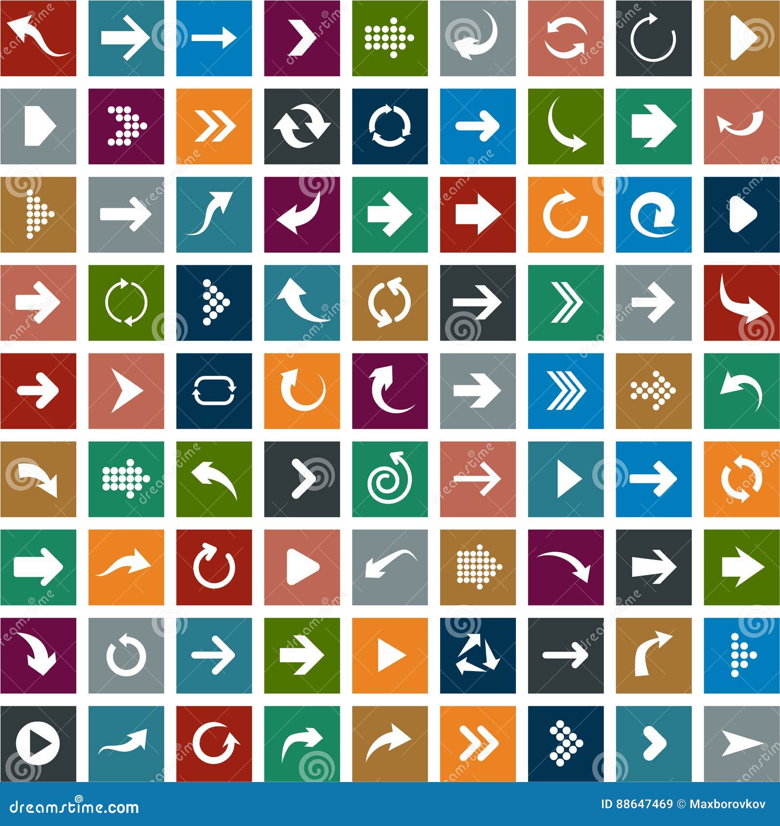 Flat arrow icons. stock vector. Illustration of collection - 88647469