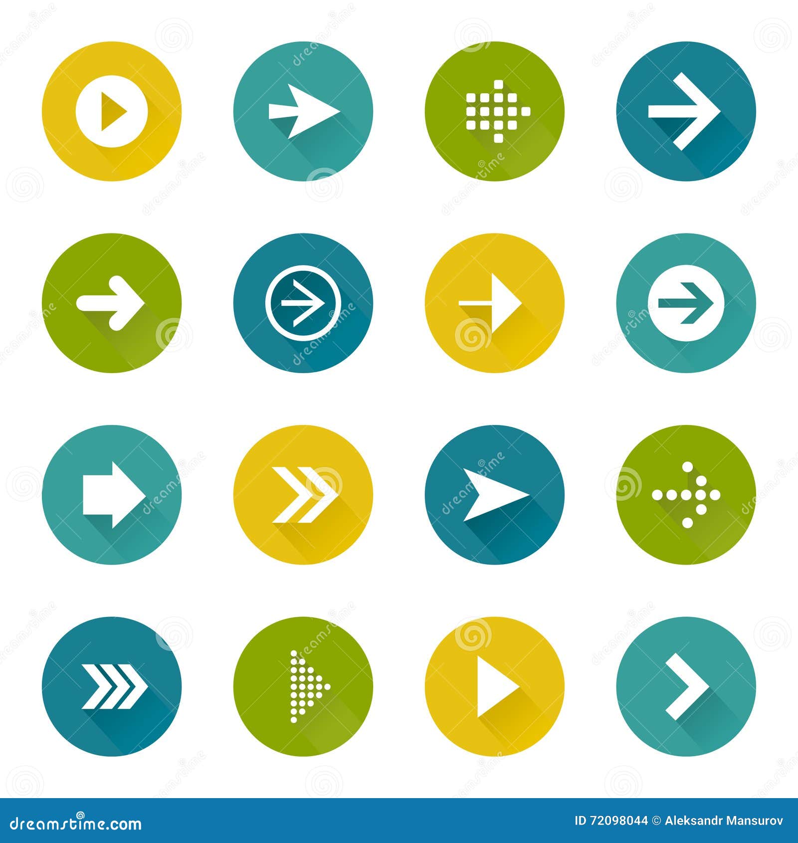 Flat arrows stock vector. Illustration of collection - 72098044