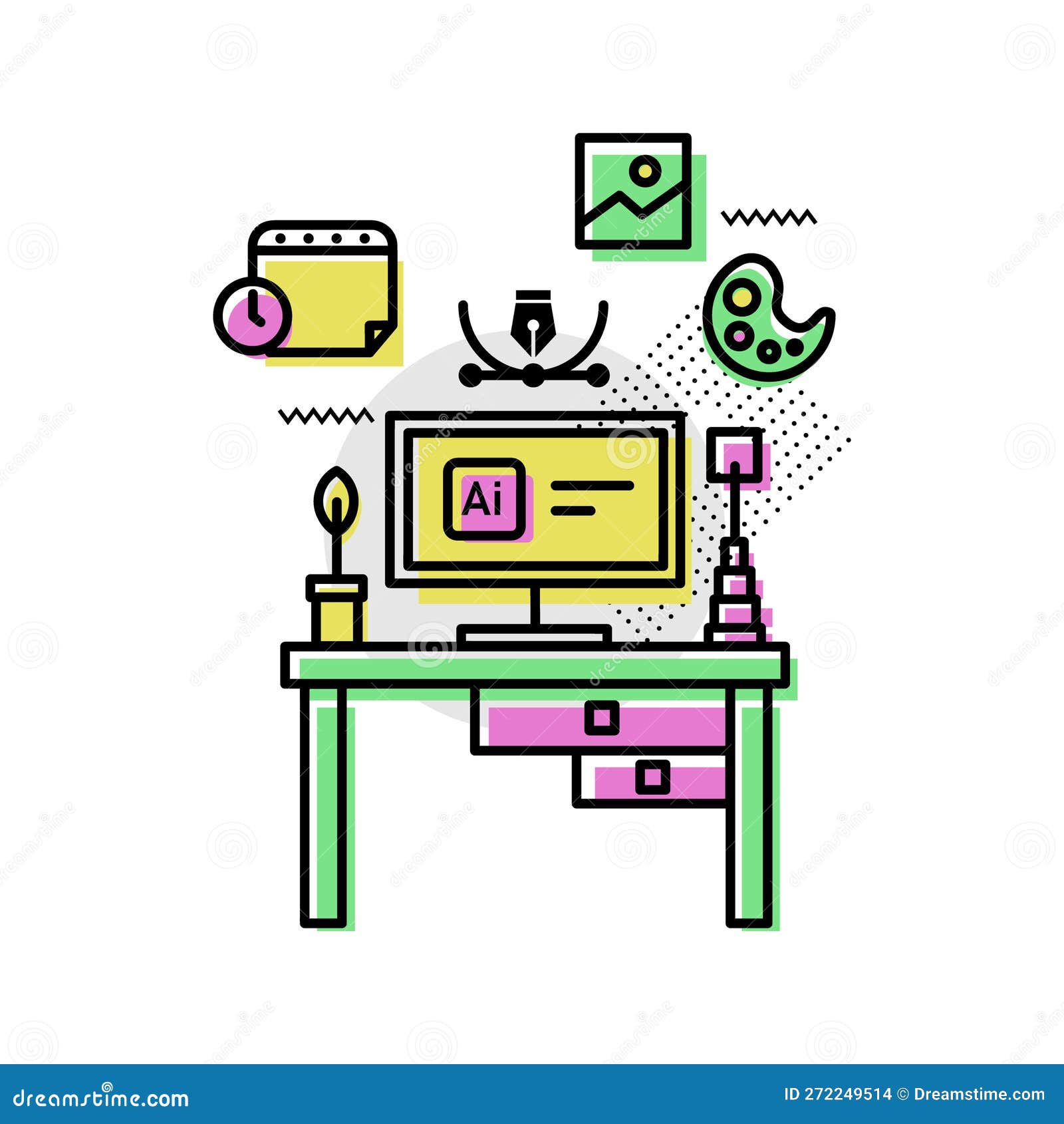 Flat Art Style Graphic Design Art Stock Vector - Illustration of ...
