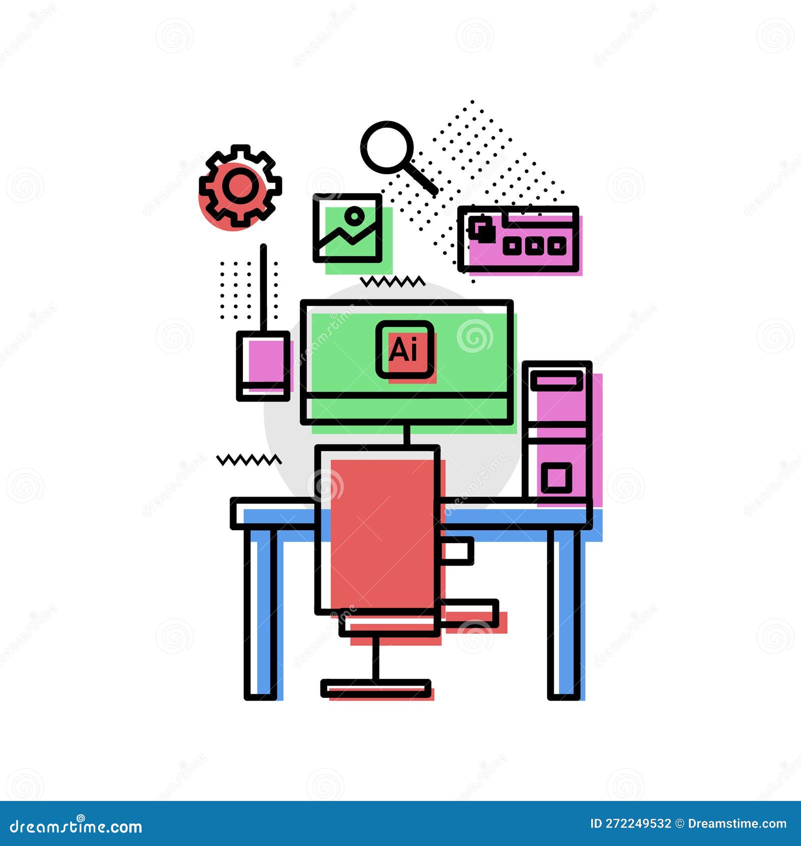 Flat Art Style Graphic Design Illustration Stock Vector - Illustration ...