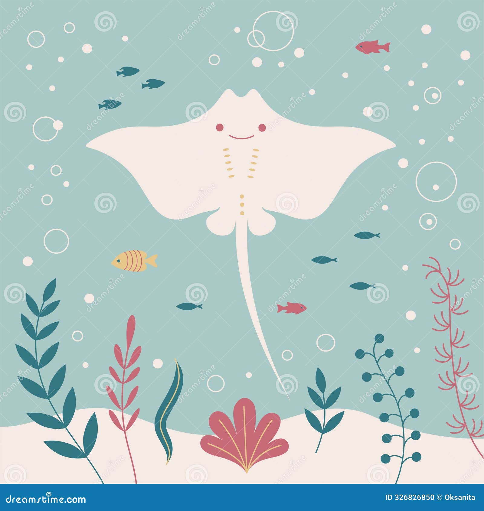 A Stingray Surrounded By A Box Cartoon Vector | CartoonDealer.com ...