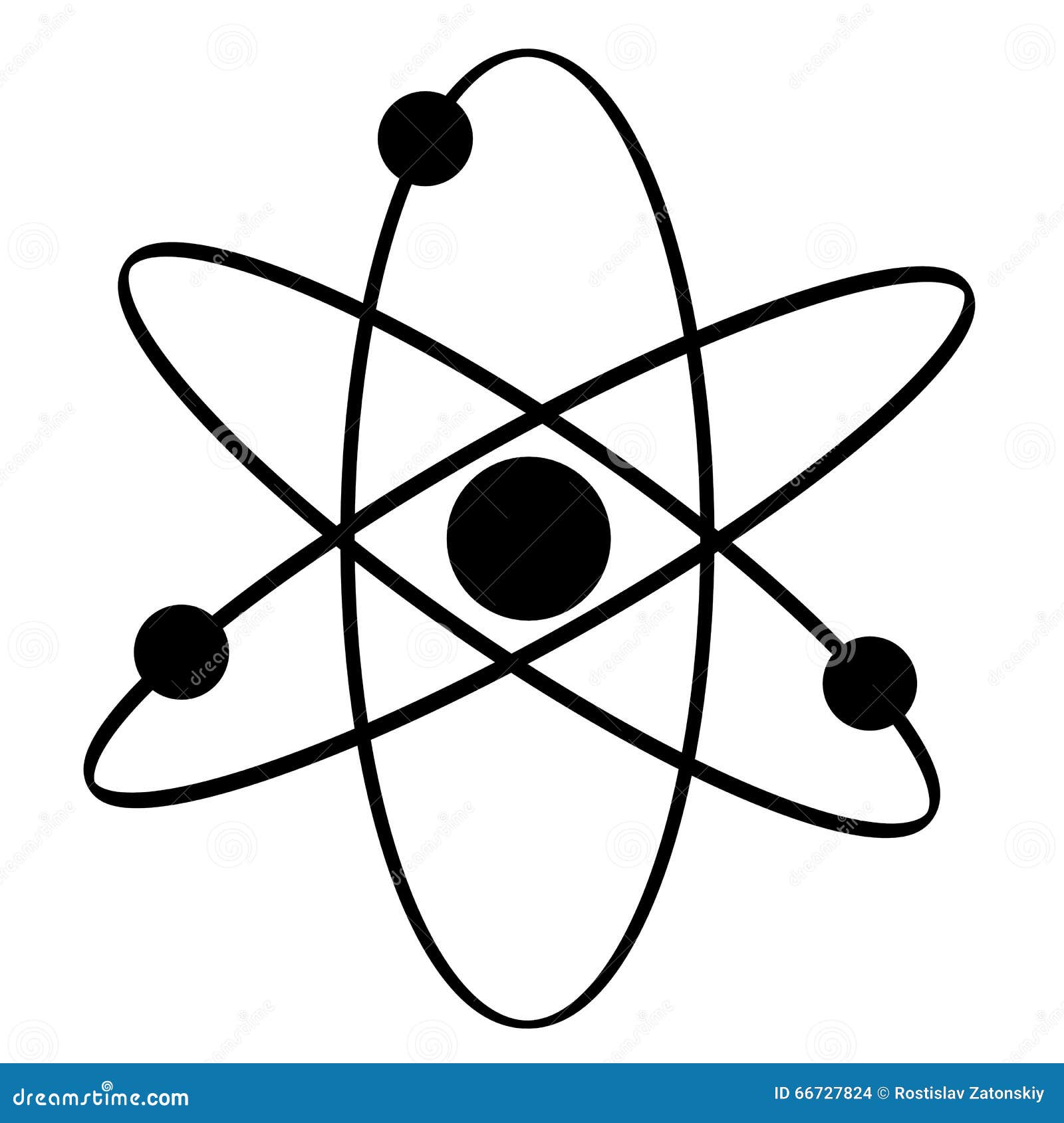 Flat atom icon stock illustration. Illustration of microscopic - 66727824