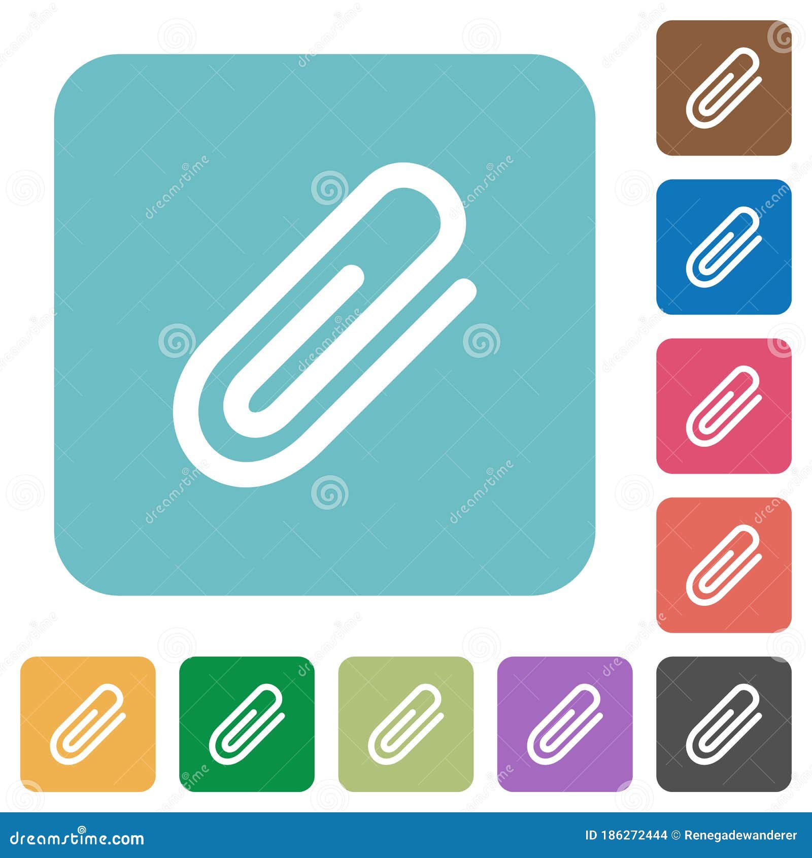 Flat attachment icons stock vector. Illustration of fixed - 186272444