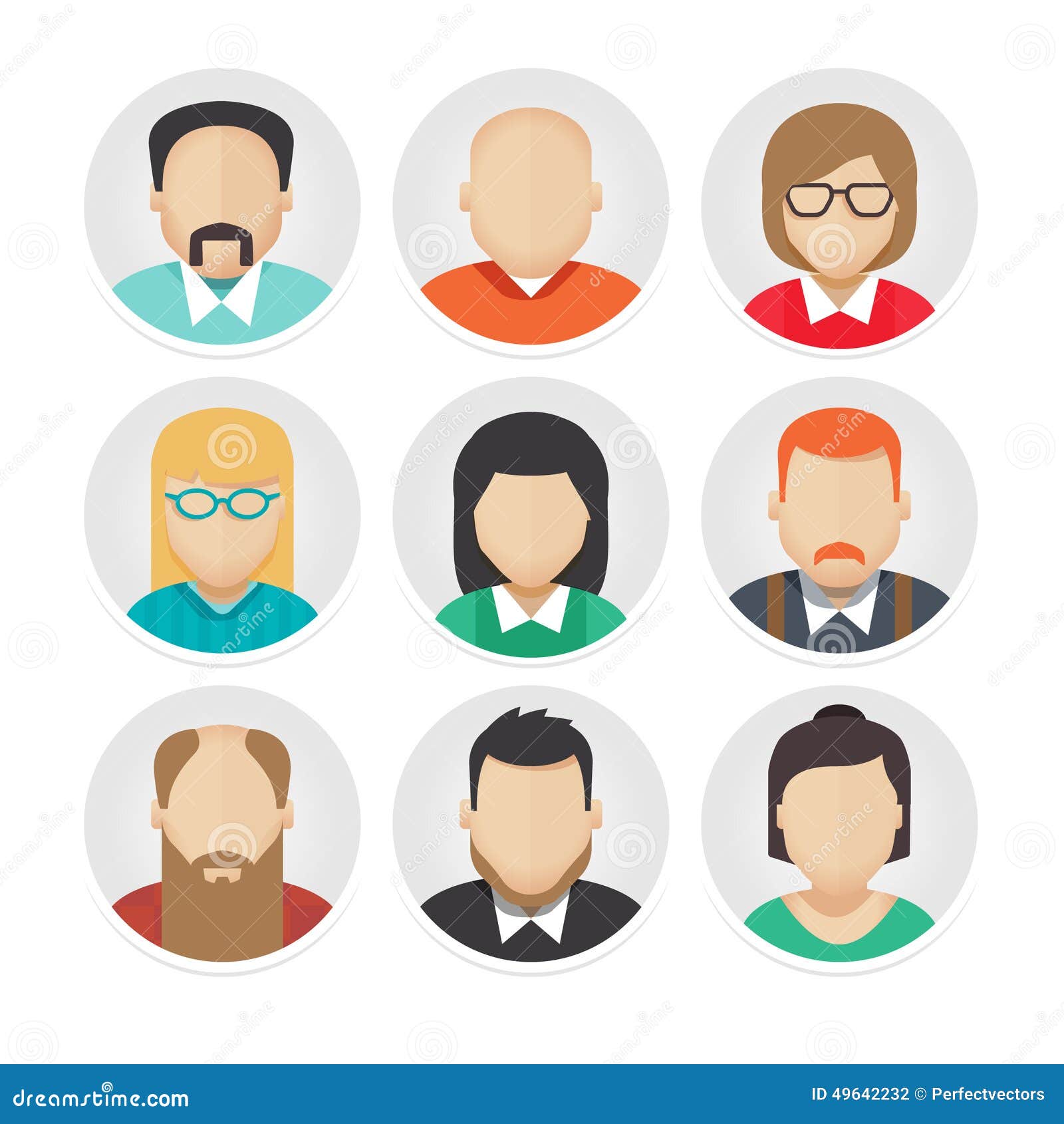 Flat Avatar Character Icons Set 2 Stock Vector - Illustration of ...