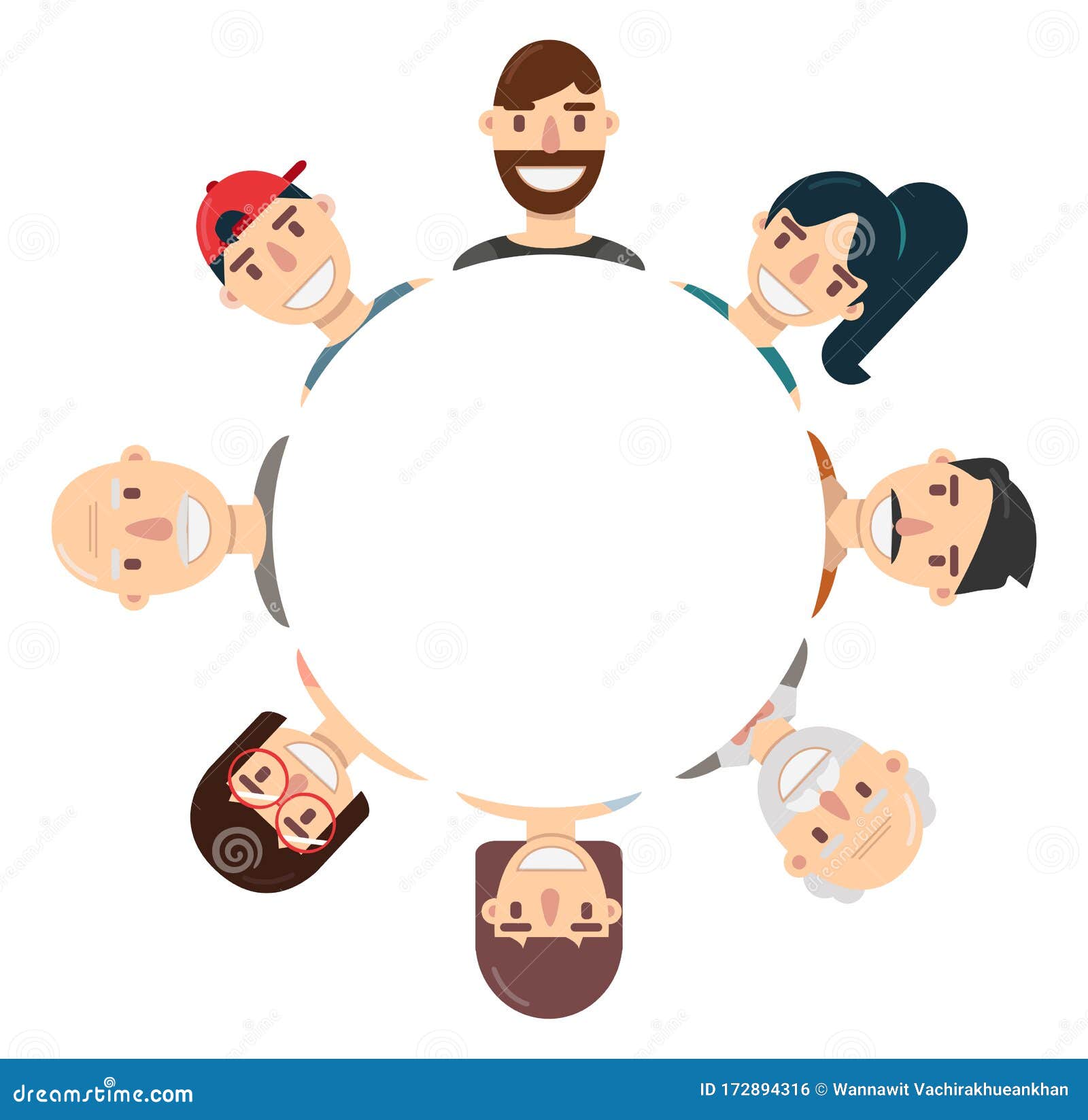 Flat Avatar People Teamwork Concept Stock Vector - Illustration of copy ...