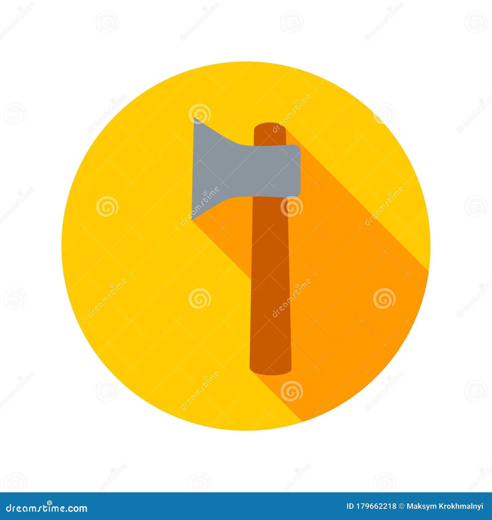 Flat Axe Circle Icon stock vector. Illustration of nature - 179662218