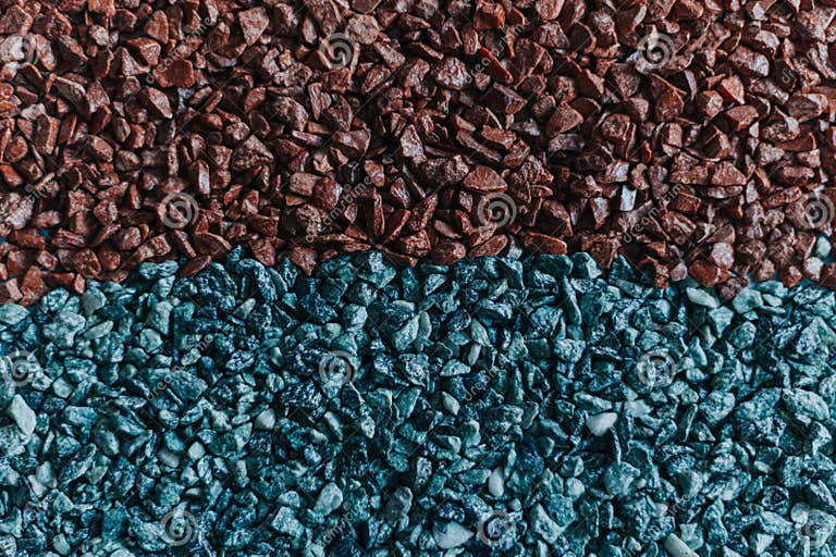 Flat Background of Blue and Brown Rocks Split Half and Half Stock Image ...