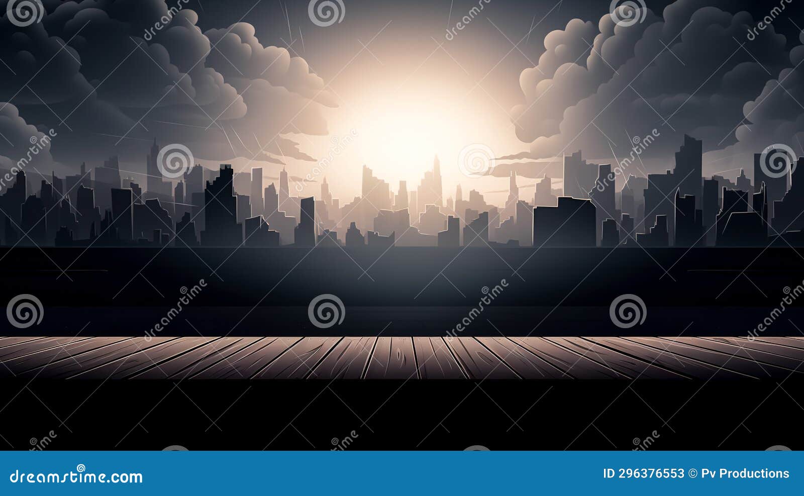 Flat Background Design with Night Sky and Moon. Stock Image - Image of ...