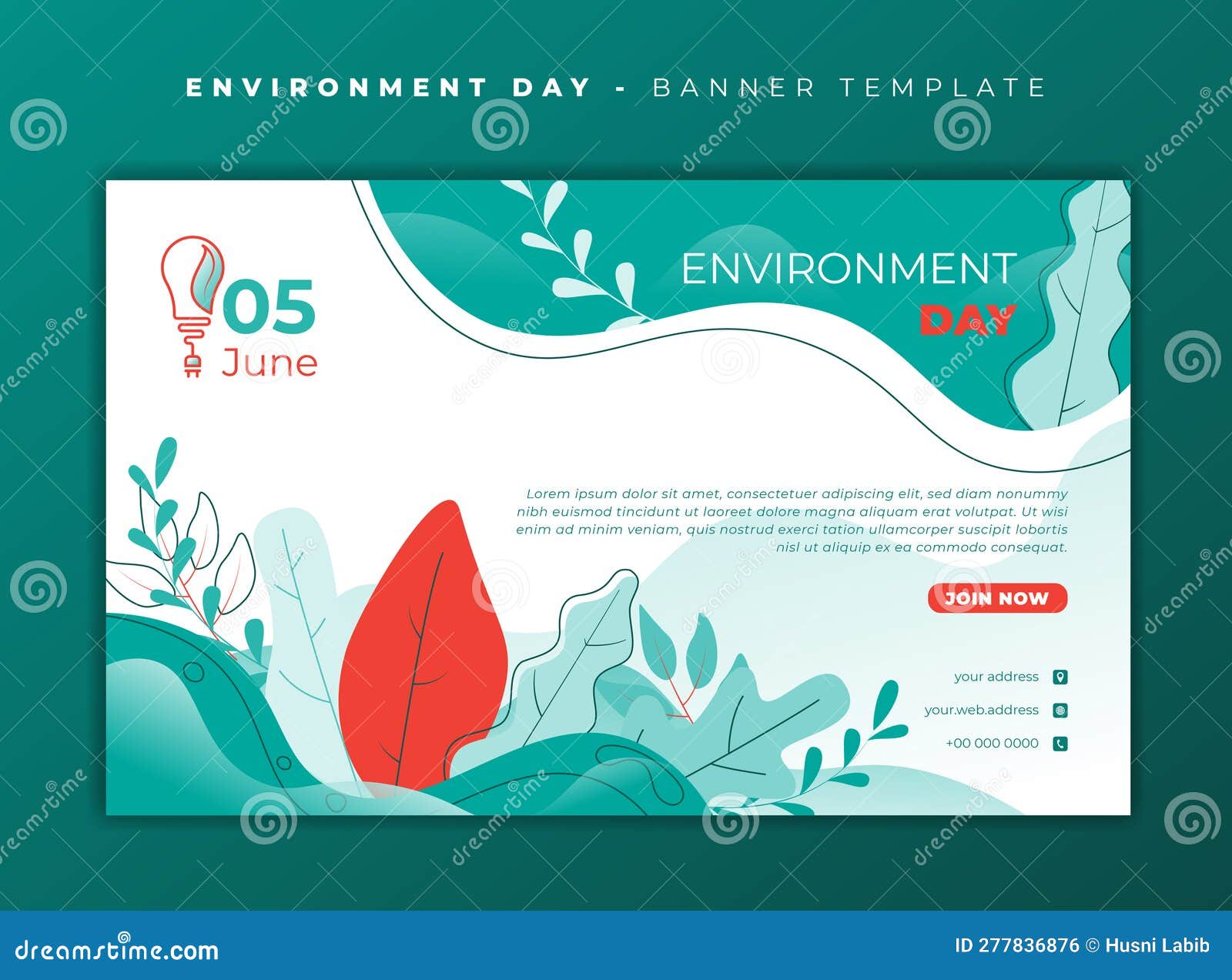 Flat Background in Green and Red Concept Design for Environment Day ...