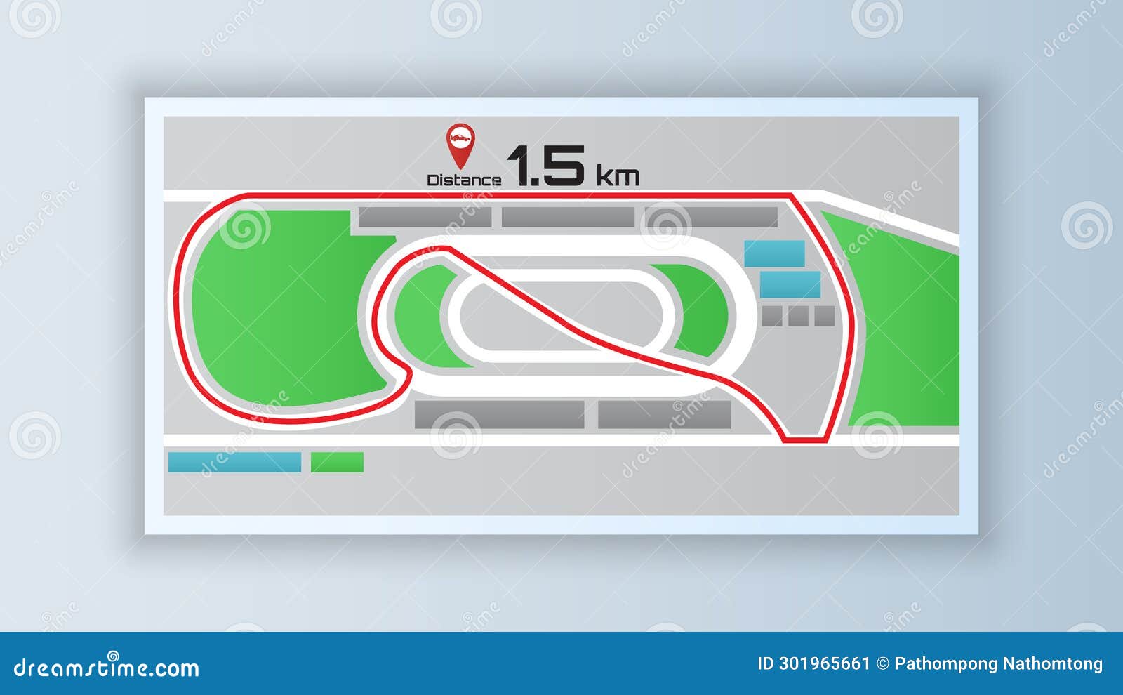 Flat Background Location Route City Circuit Racetrack Map Stock ...