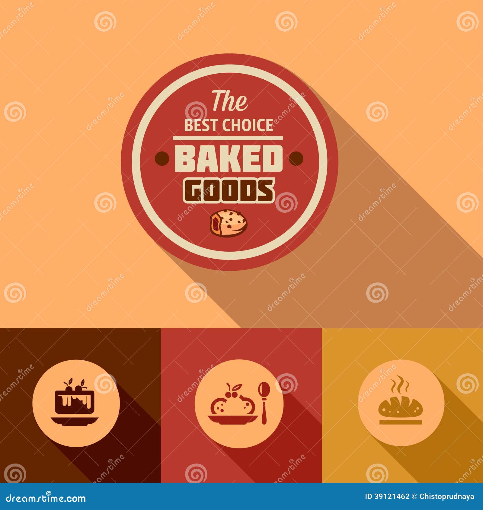 Flat baked goods design stock vector. Illustration of badges - 39121462