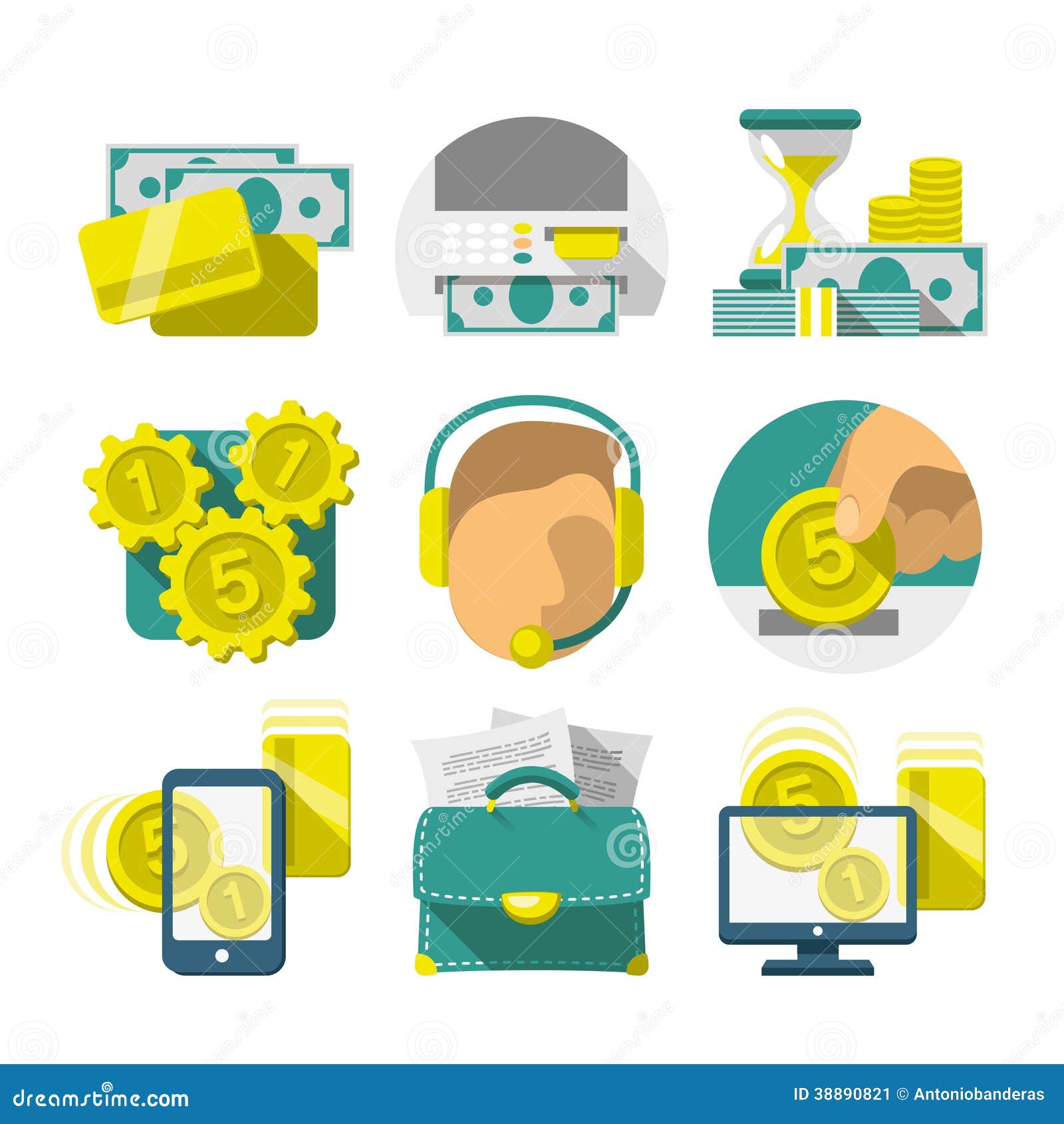 Flat Banking icons stock vector. Illustration of pictogram - 38890821