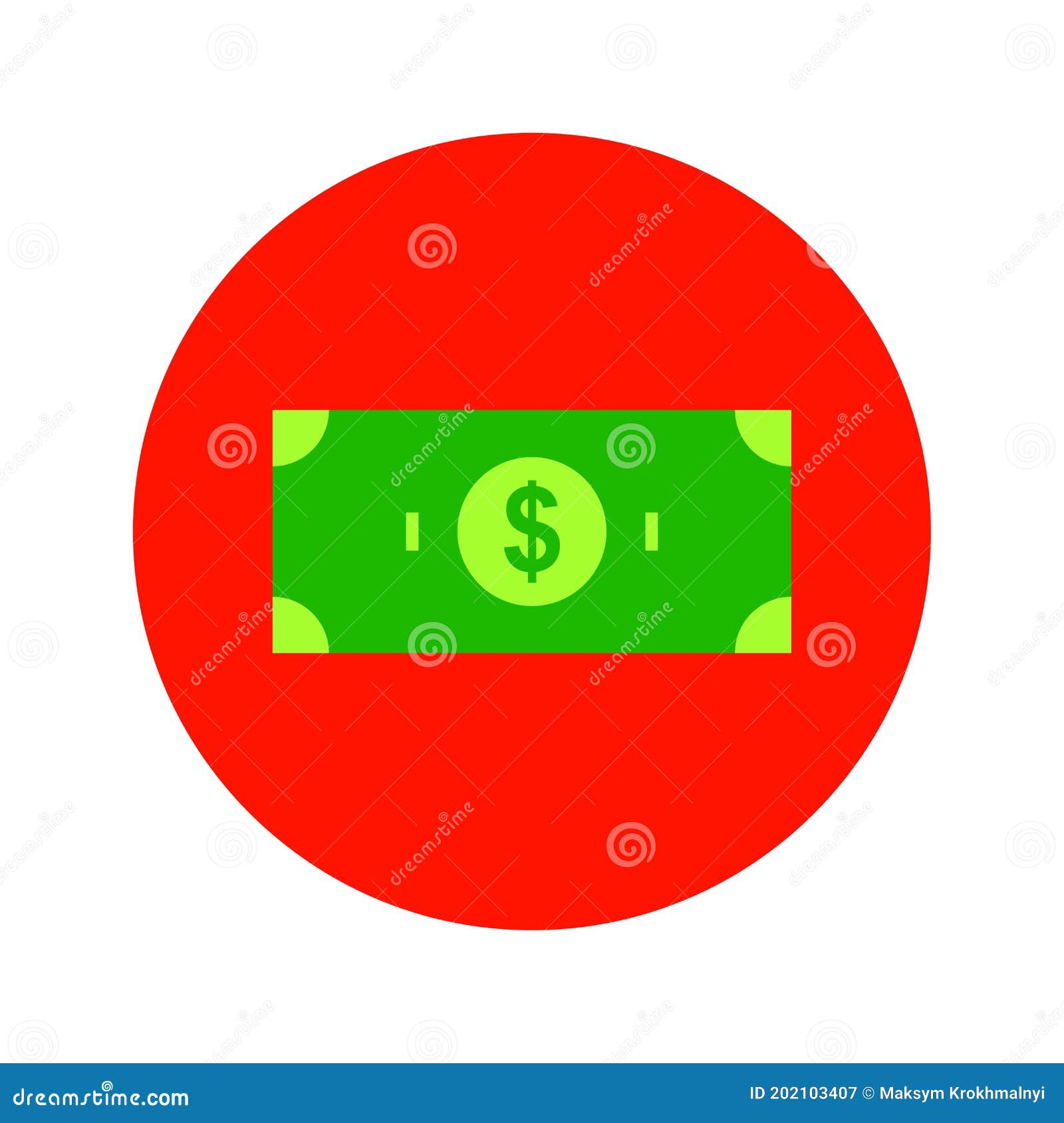 Flat Banknote Circle Icon. Vector Illustration of Money Stock Vector ...