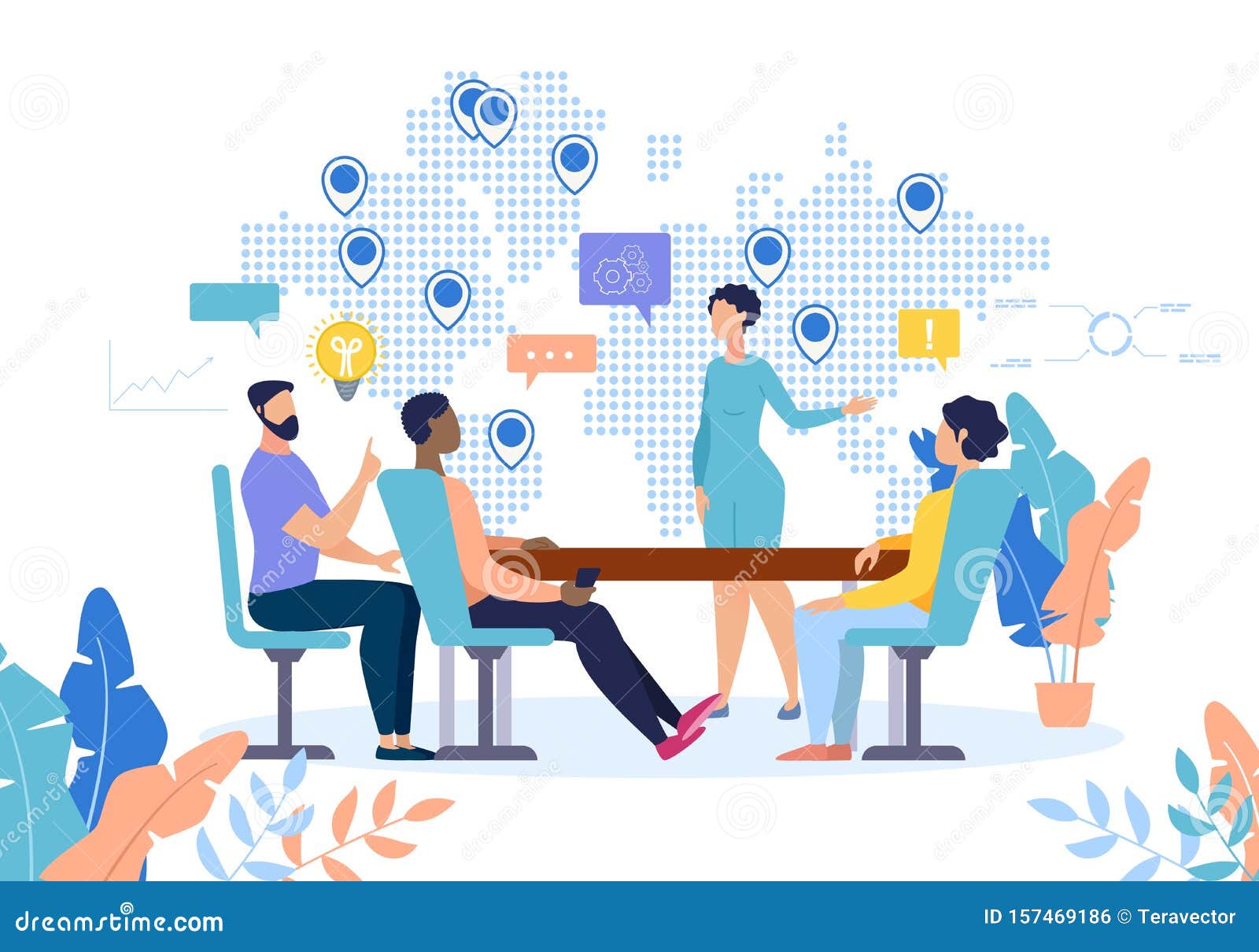 Flat Banner Development Relationships at Work. Stock Vector ...