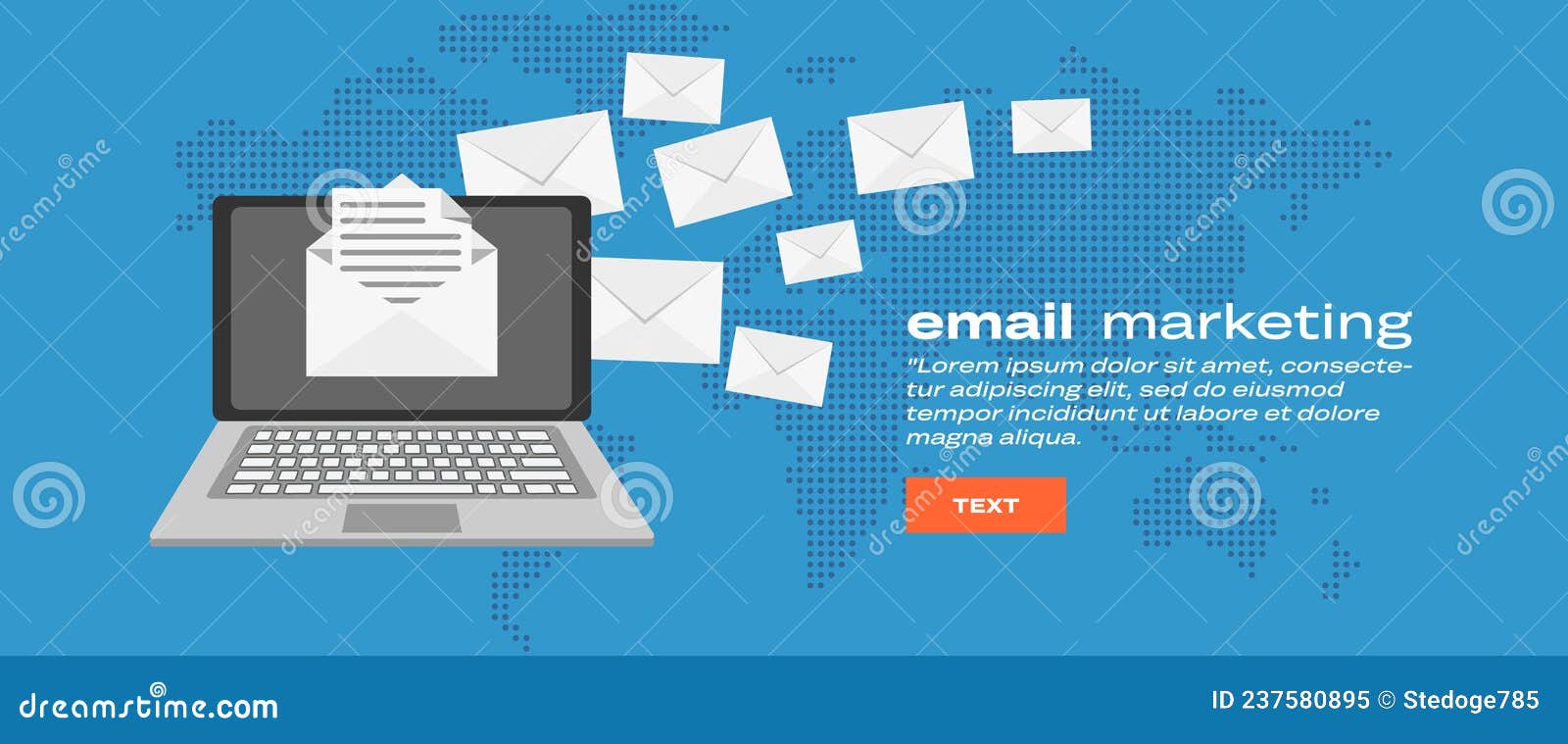 Flat Banner. Email Marketing Illustration. Eps10 Stock Vector ...