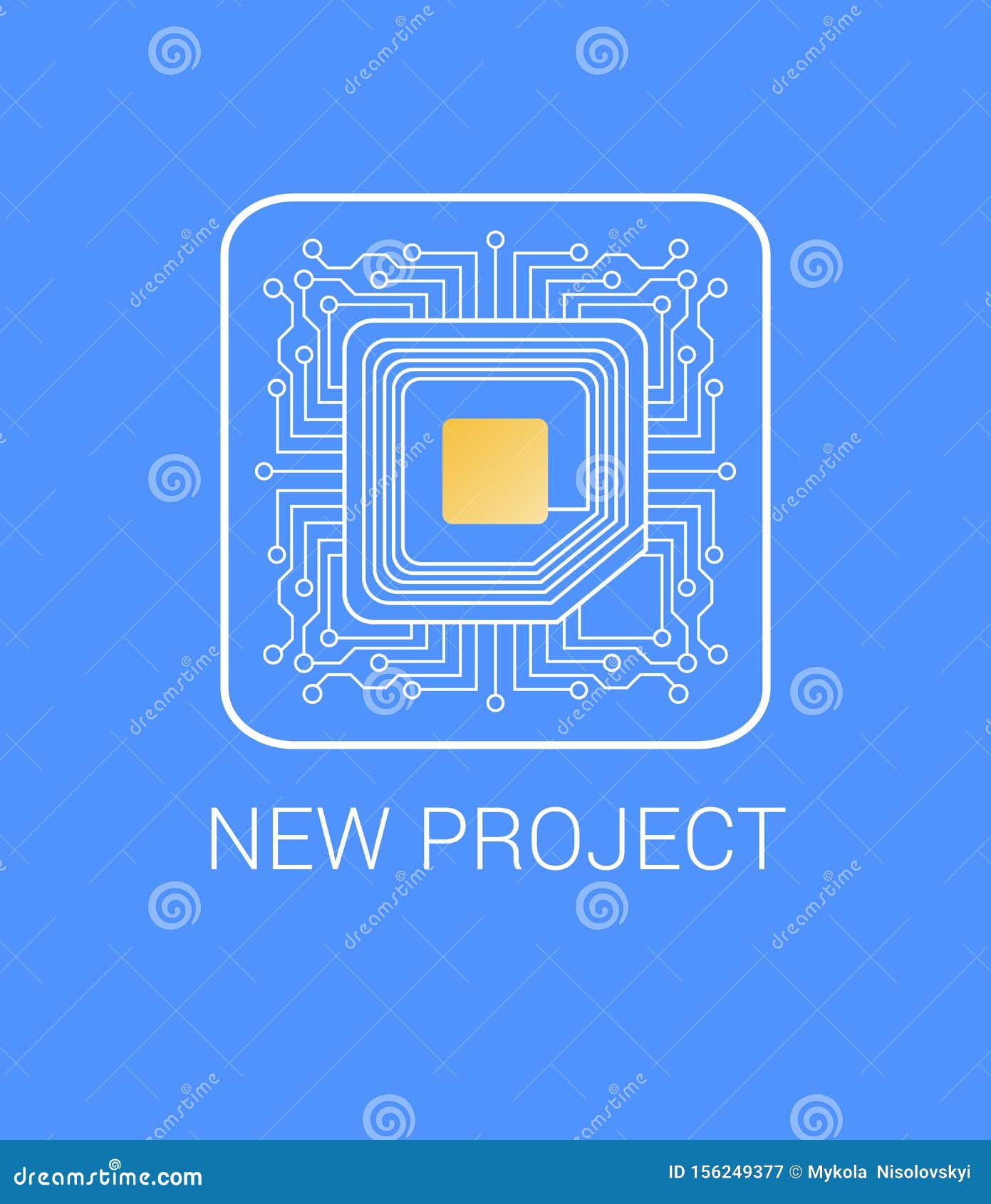 Banner Presenting New Project with Micro Nano Chip Stock Vector ...