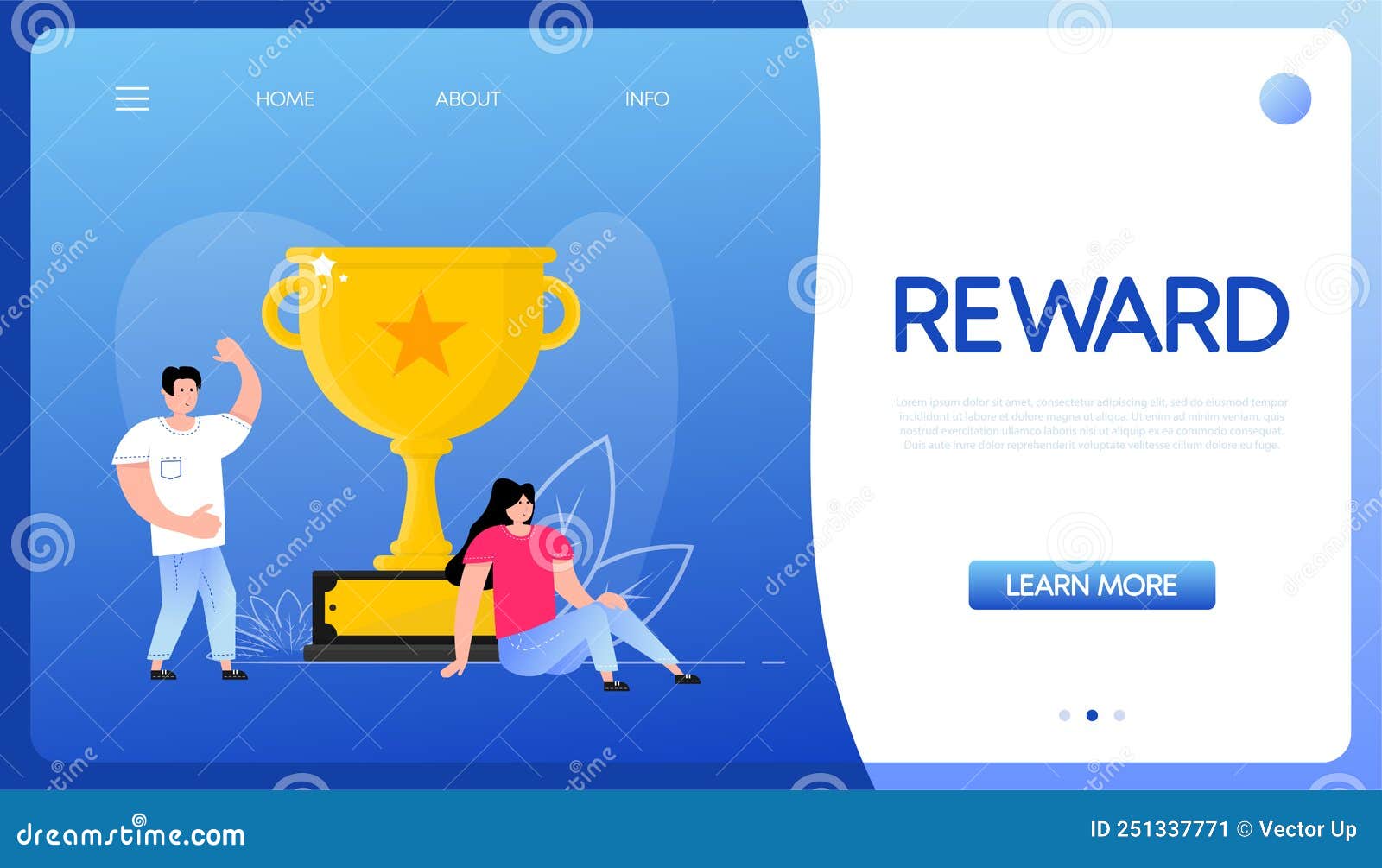 Flat Banner with Reward People for Promotion Design. Vector ...