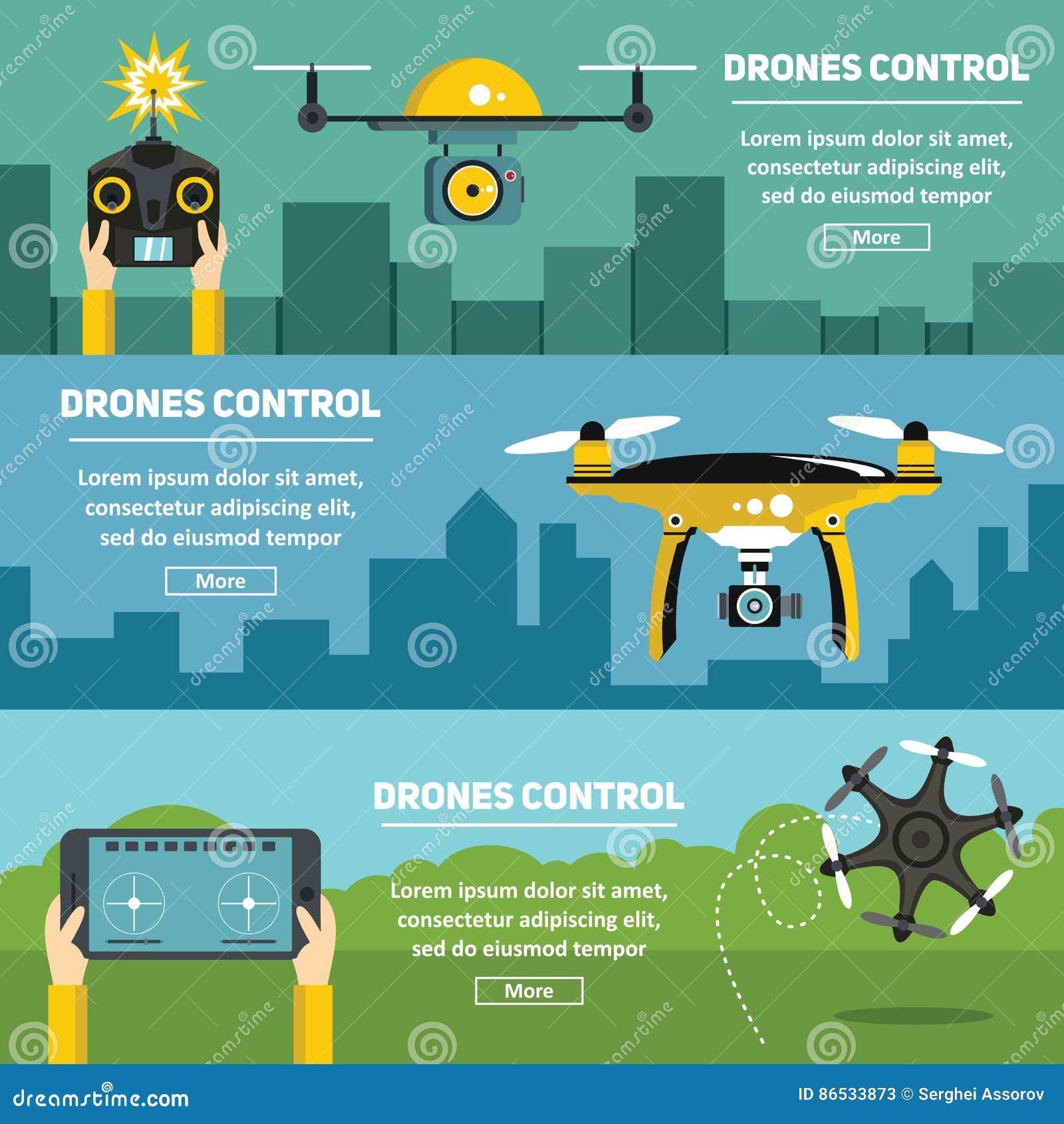 Drones Banners Set Vector Illustration | CartoonDealer.com #60156704