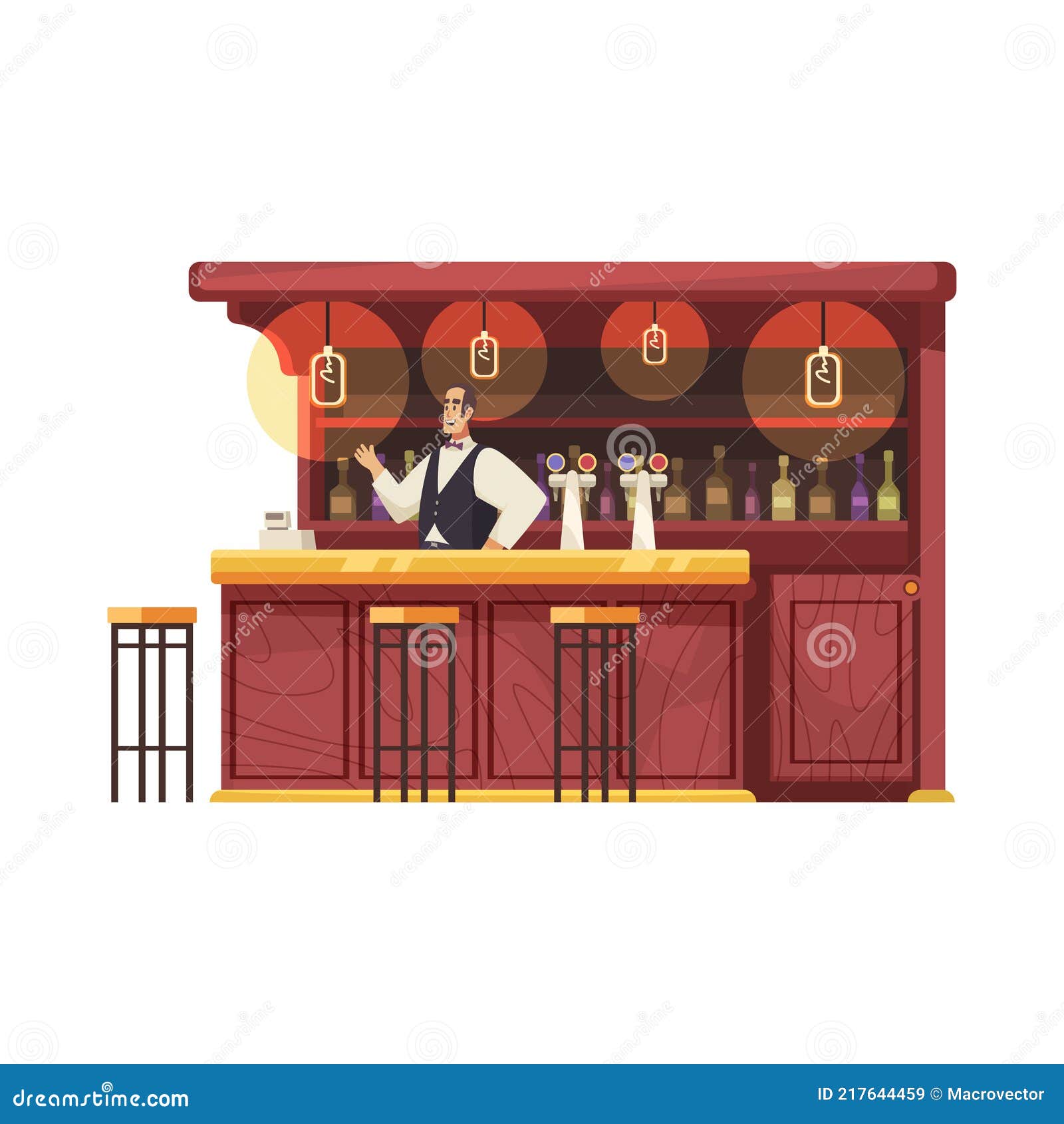 Bar Counter Illustration stock vector. Illustration of restaurant ...
