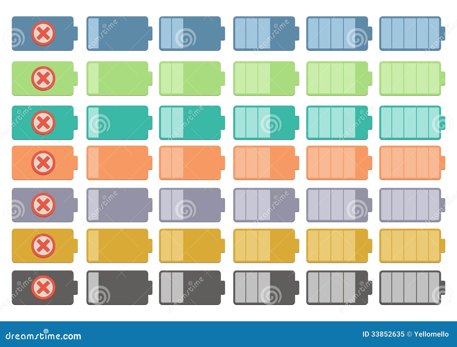 Flat Battery Indicator - Flat Ui Stock Vector - Illustration of ...