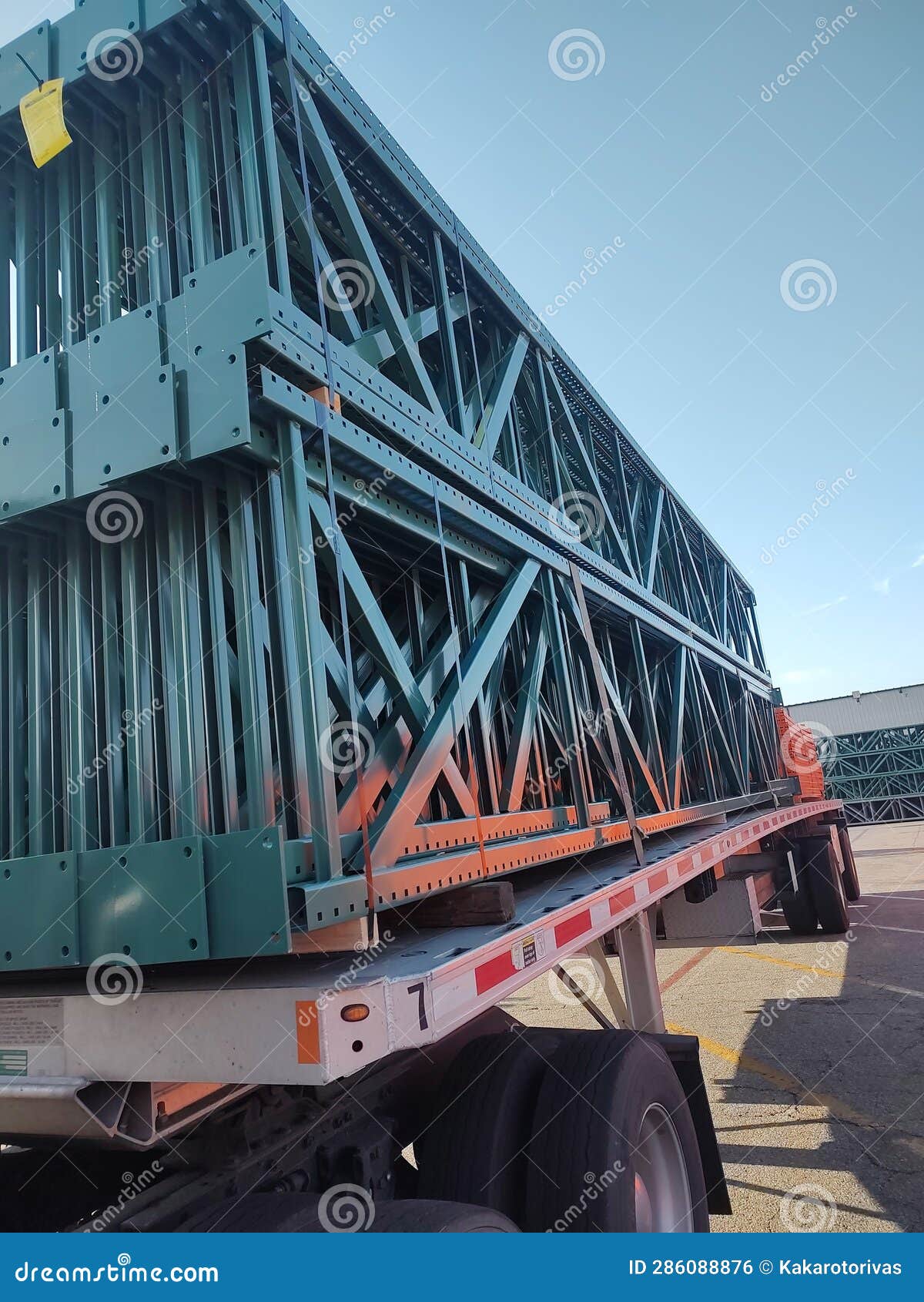 Flat Bed ???? Truck Load it with Racks Stock Photo - Image of load ...