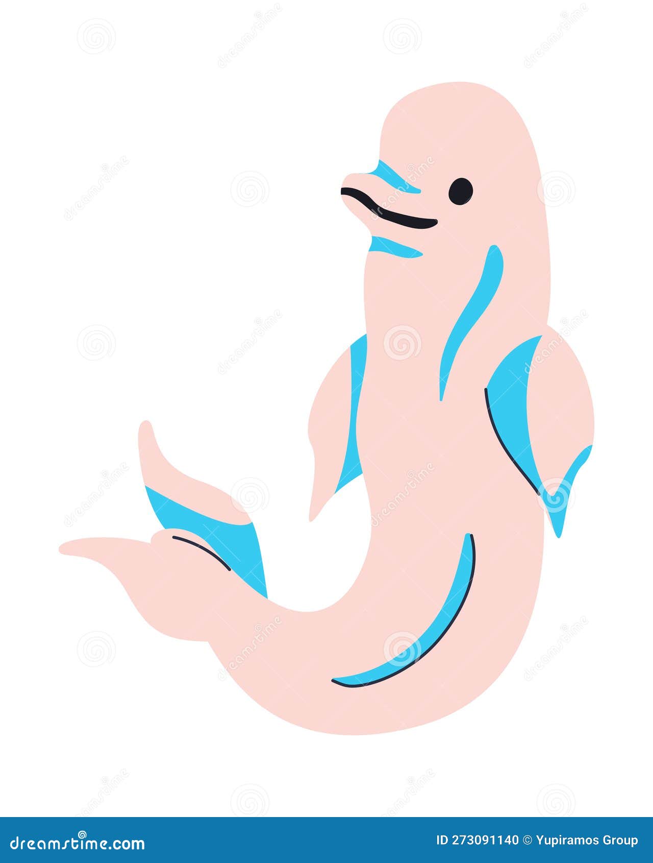 Flat beluga design stock vector. Illustration of flipper - 273091140