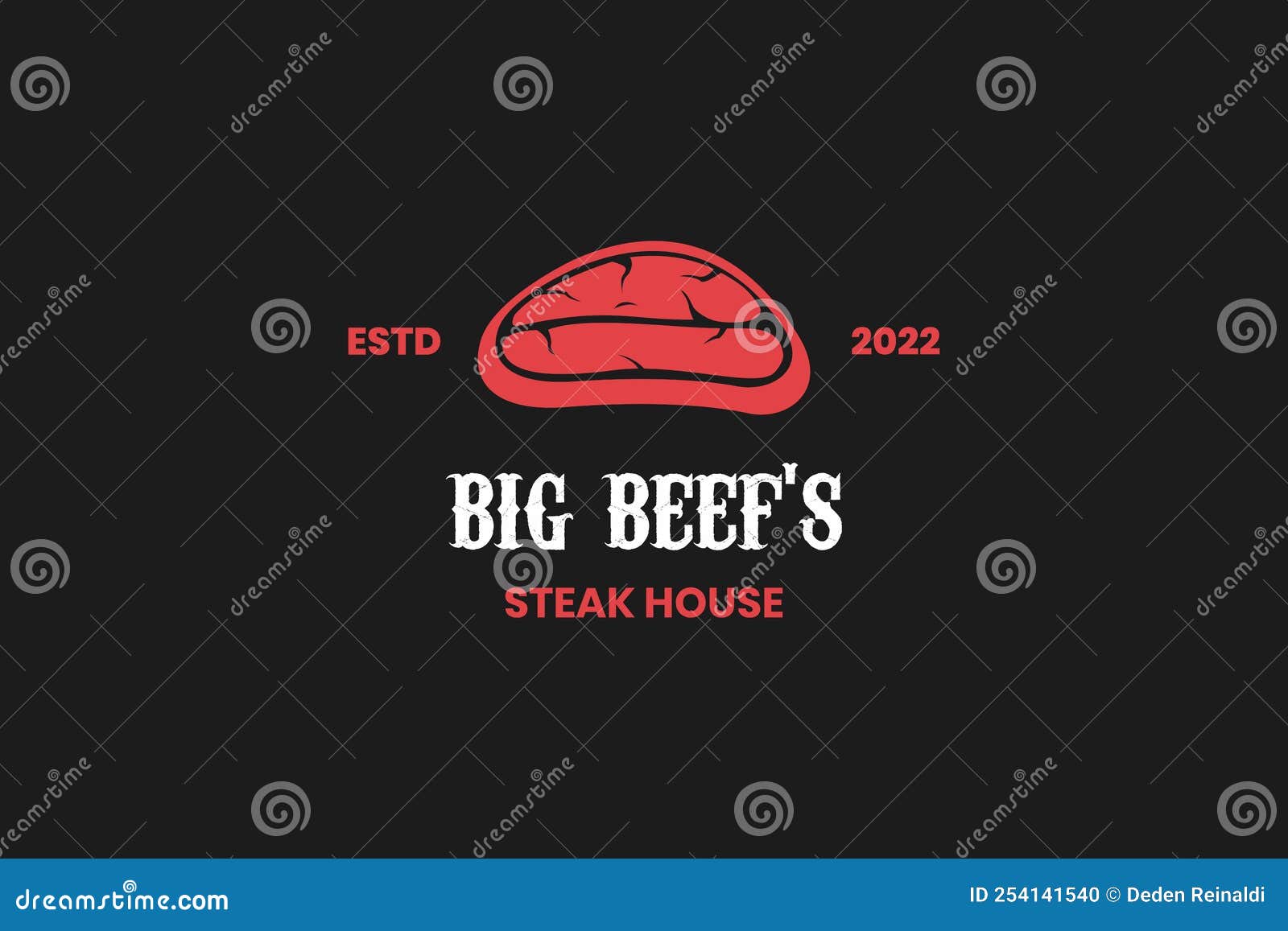 Flat Big Beef Logo Design Vector Illustration Idea Stock Vector ...