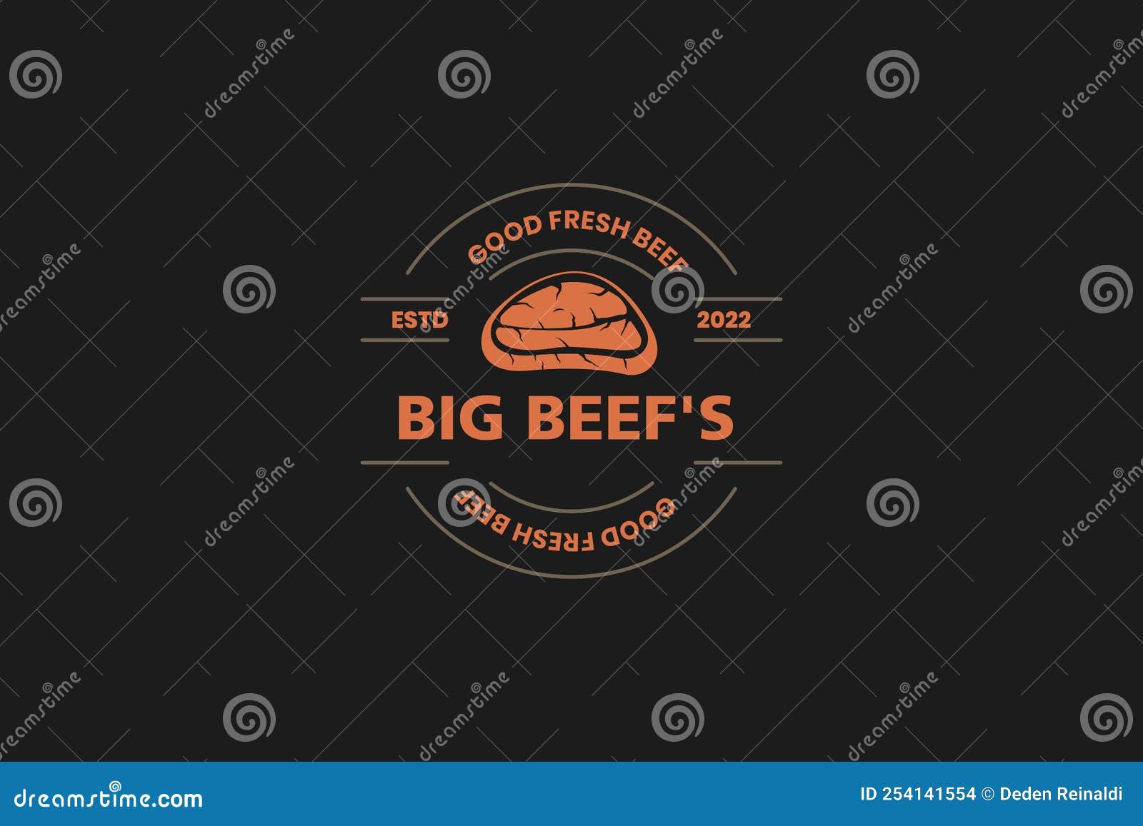 Flat Big Beef Logo Design Vector Illustration Idea Stock Vector ...