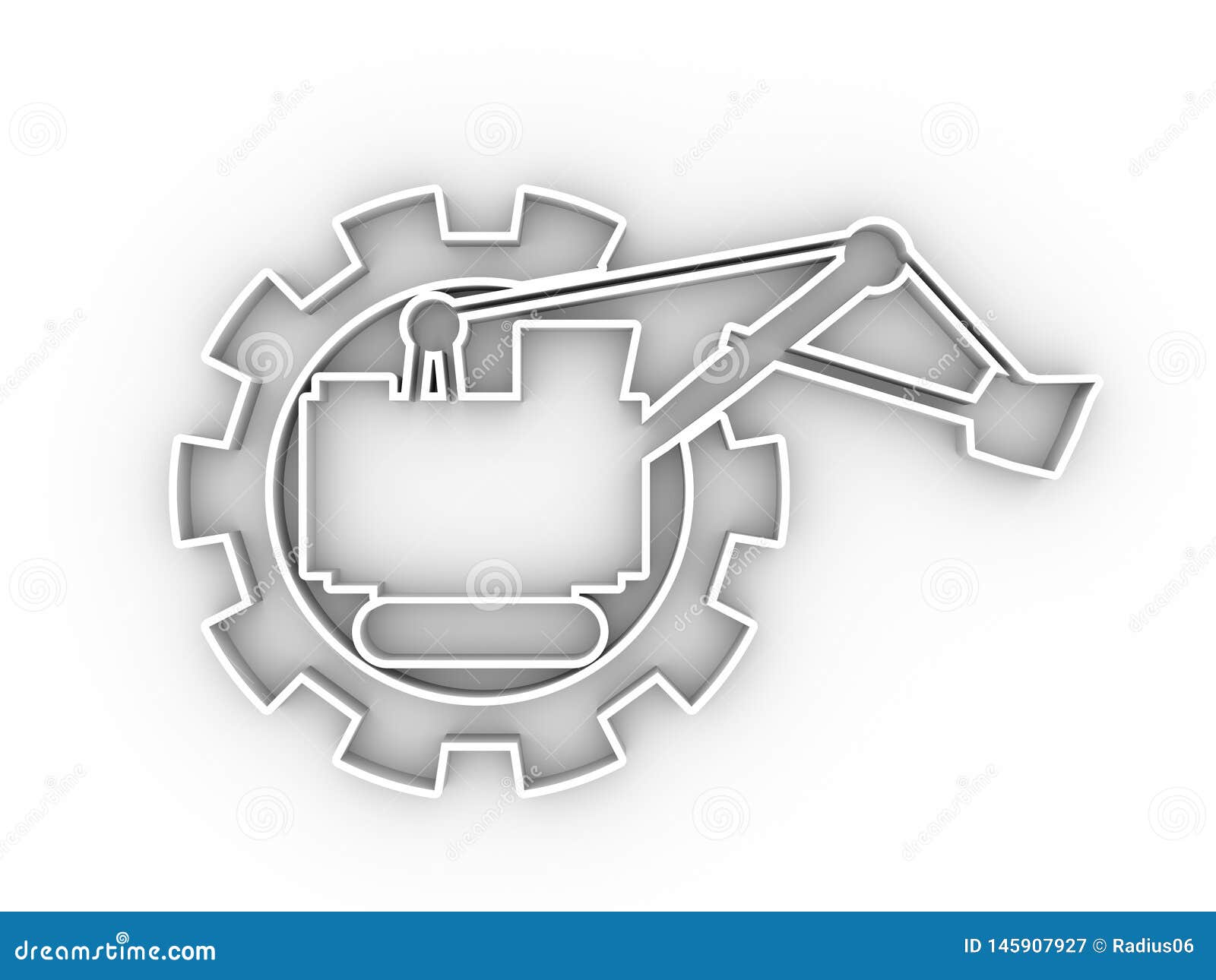 Mining or Construction Machine Logo Stock Illustration - Illustration ...