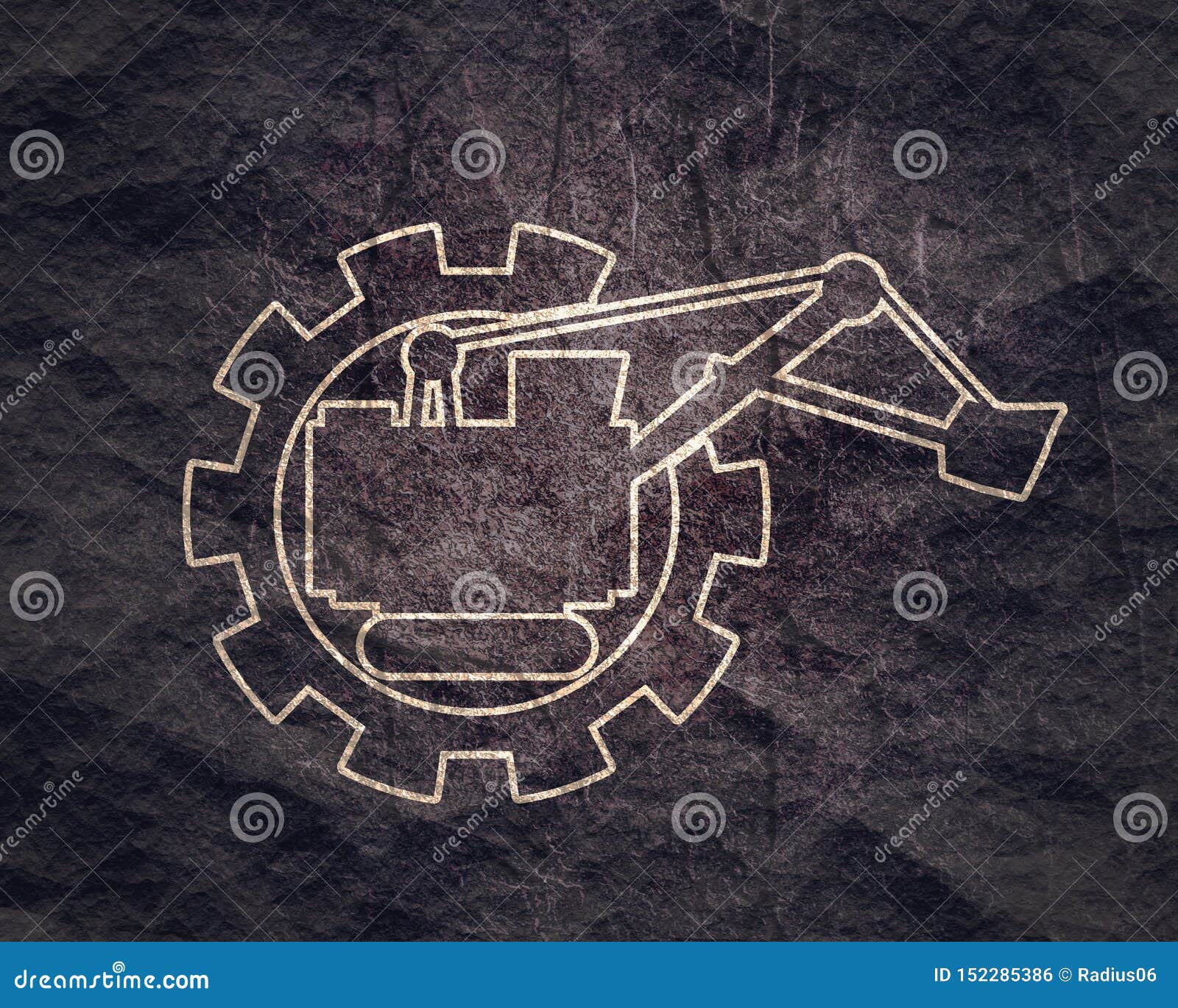 Mining or Construction Machine Logo Stock Illustration - Illustration ...