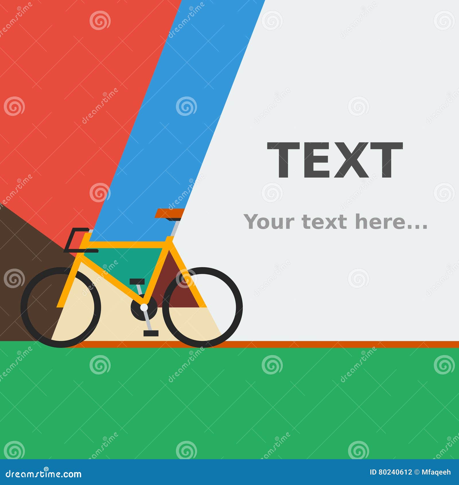 Flat Style Bike Illustration As Colorful Text Background Stock Vector ...