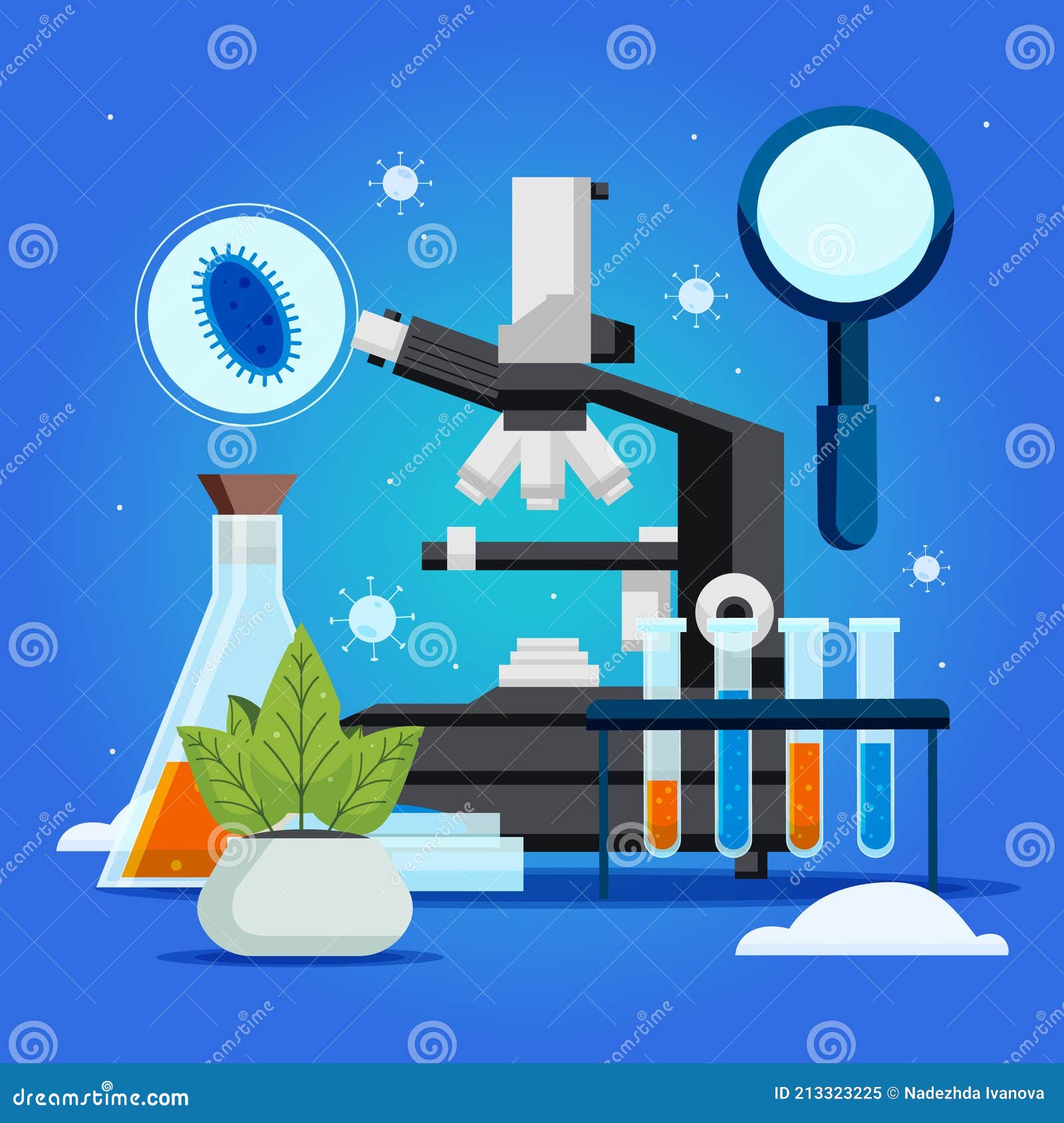 Flat Biotechnology Illustration Vector Illustration. Stock Vector ...