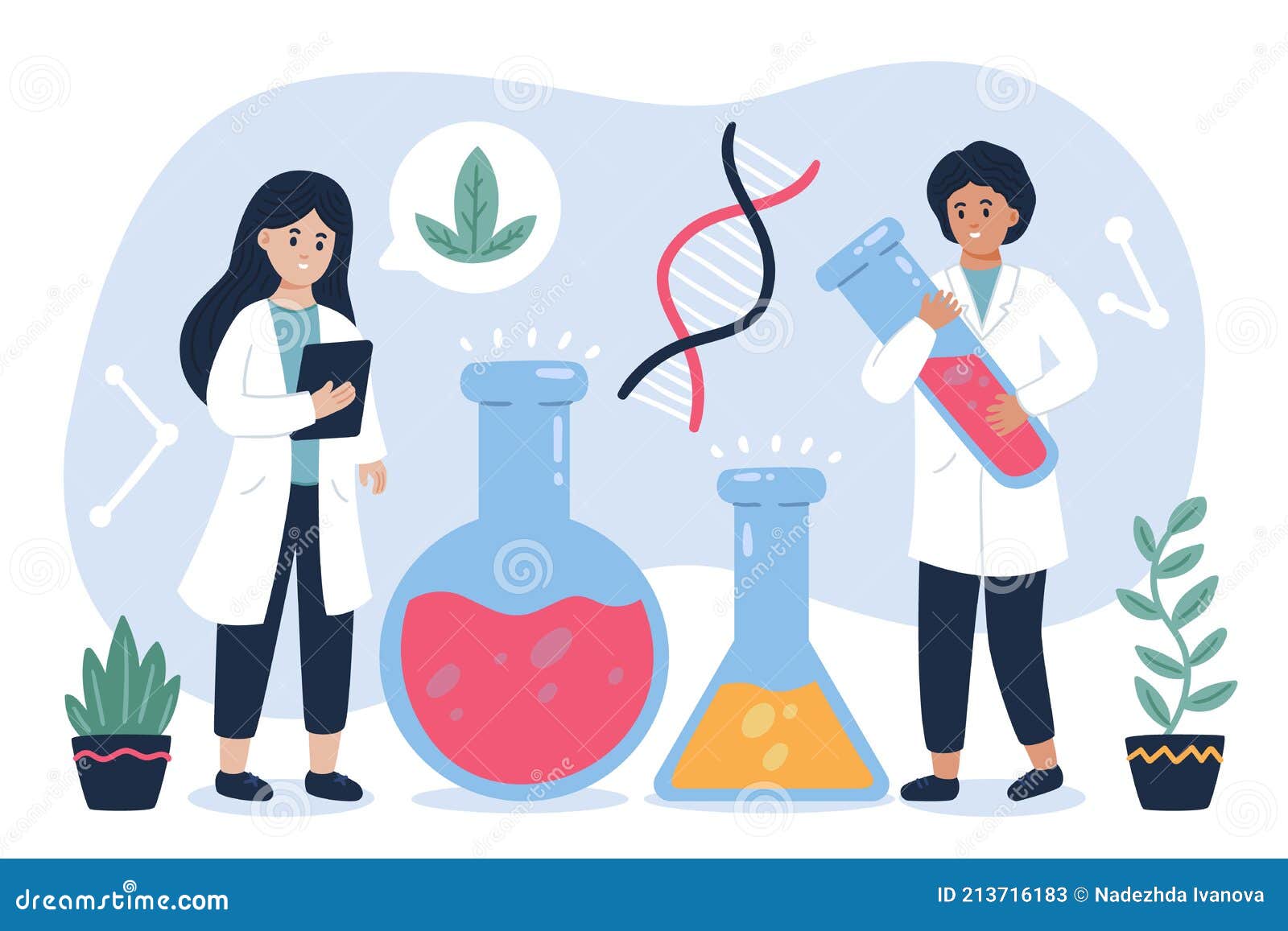 Flat Biotechnology Icons Set Cartoon Vector | CartoonDealer.com #64027561