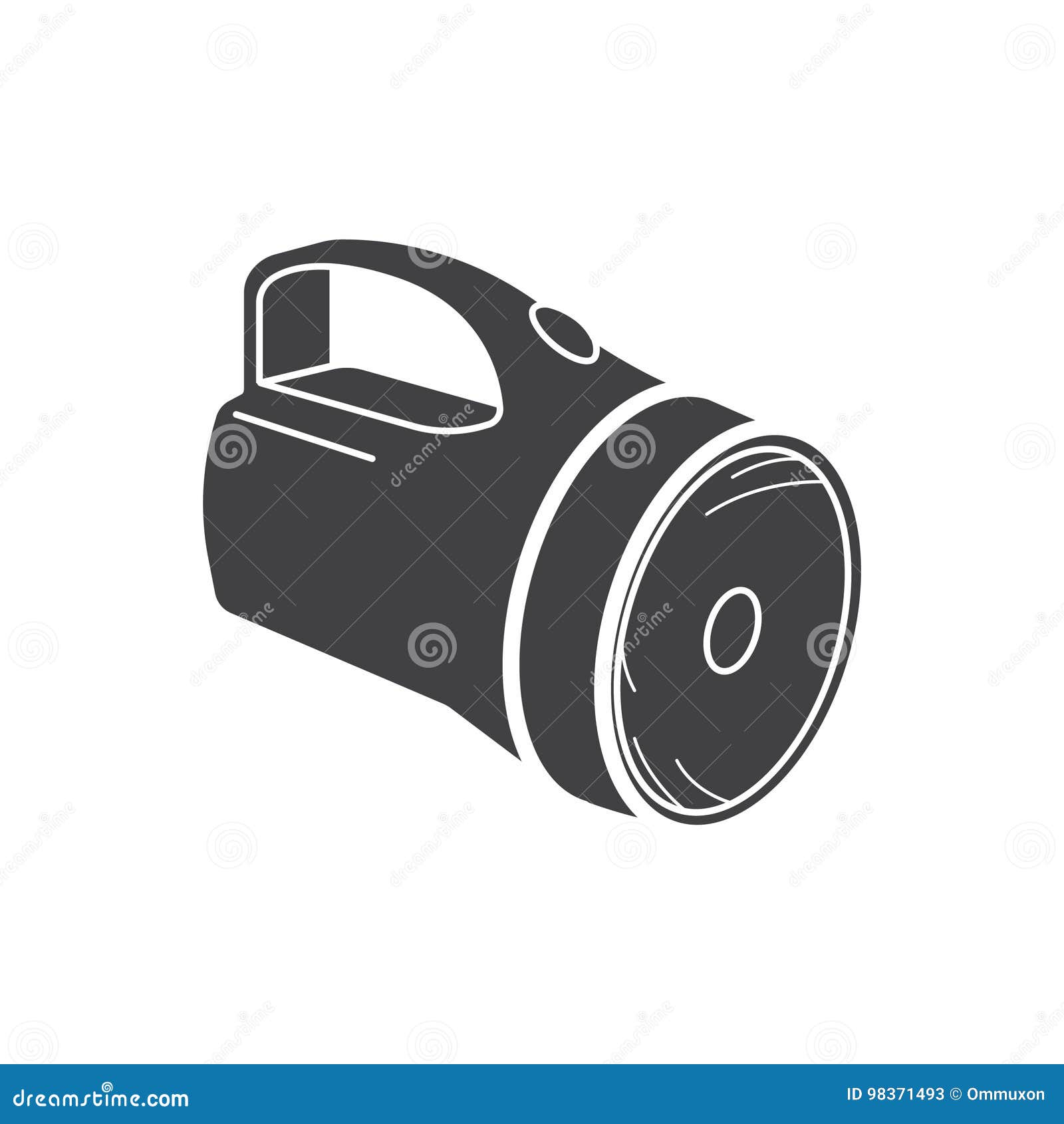 Flat black flashlight icon stock vector. Illustration of lashlight ...