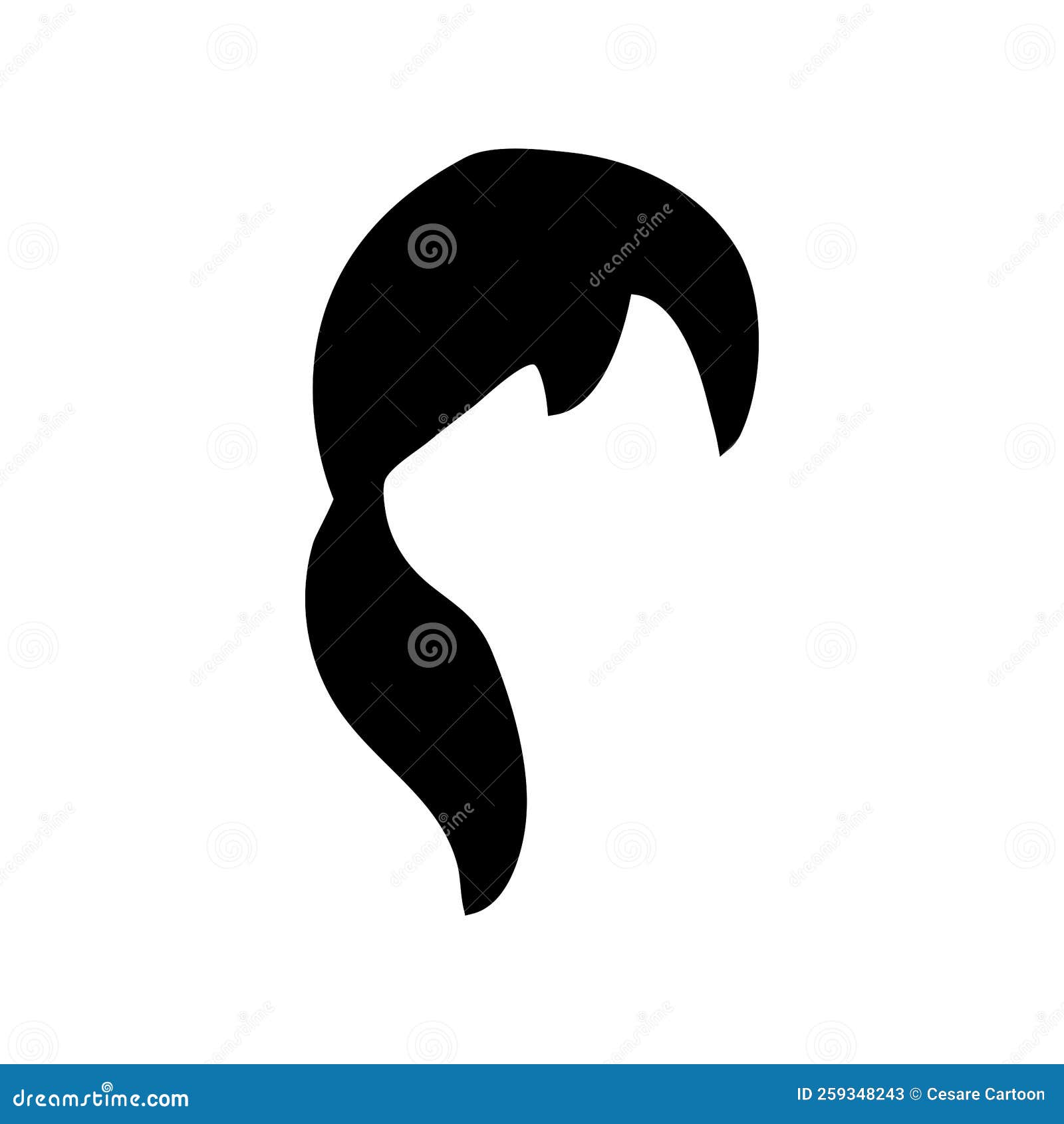 Flat Black Hairstyle Ponytail Stock Vector - Illustration of ponytail ...